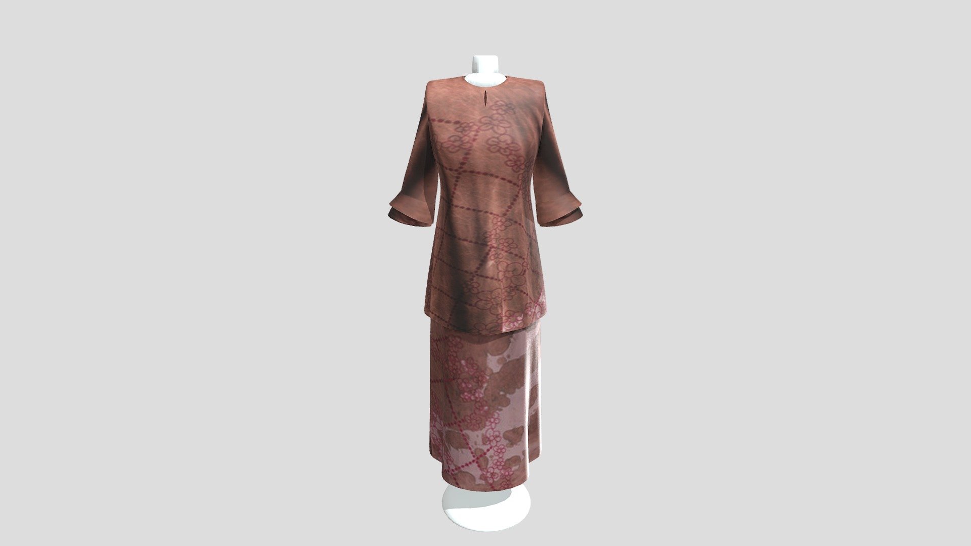 Baju Mini Kurung Batik - Download Free 3D model by eeelabvisual ...