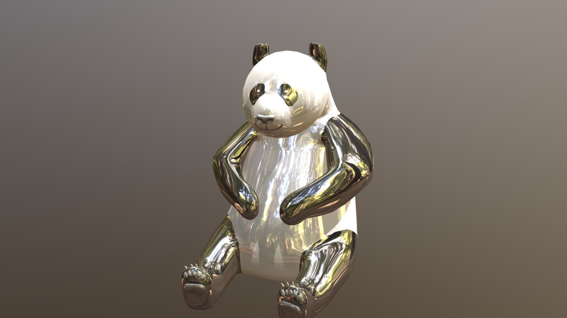 metallic panda - 3D model by Akiko.Tomiyoshi [116b23a] - Sketchfab
