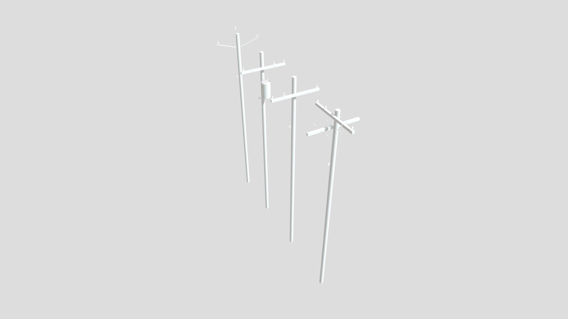 Wooden Utility Pole Set - 3D model by TrulyOne3D [116e11a] - Sketchfab