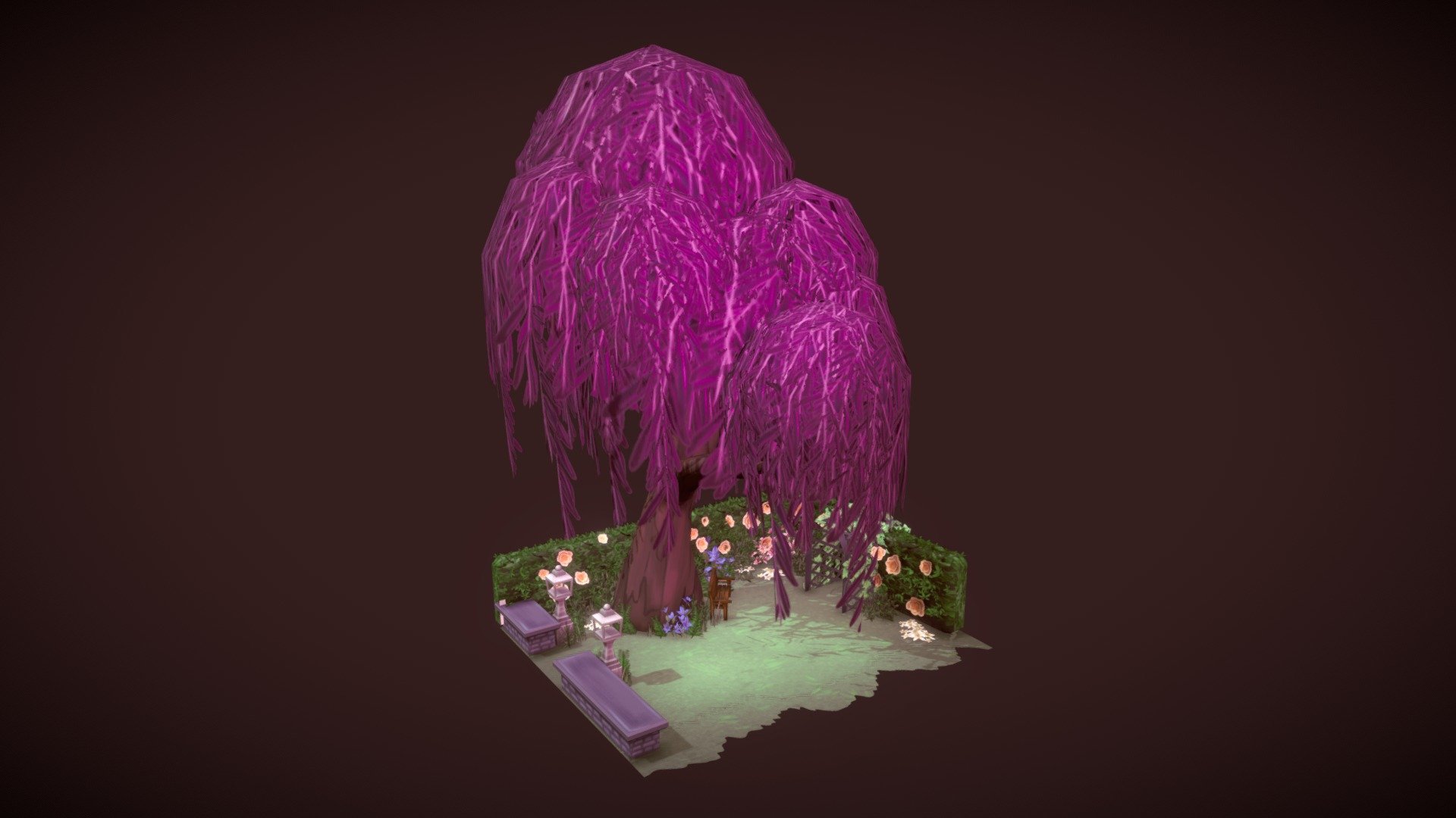 Flower garden - 3D model by Liliane (@Liliane3D) [1170995] - Sketchfab