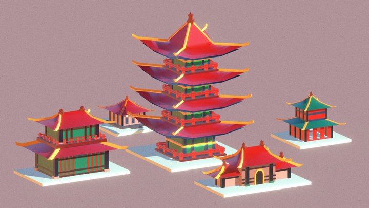 Asian-houses 3D models - Sketchfab