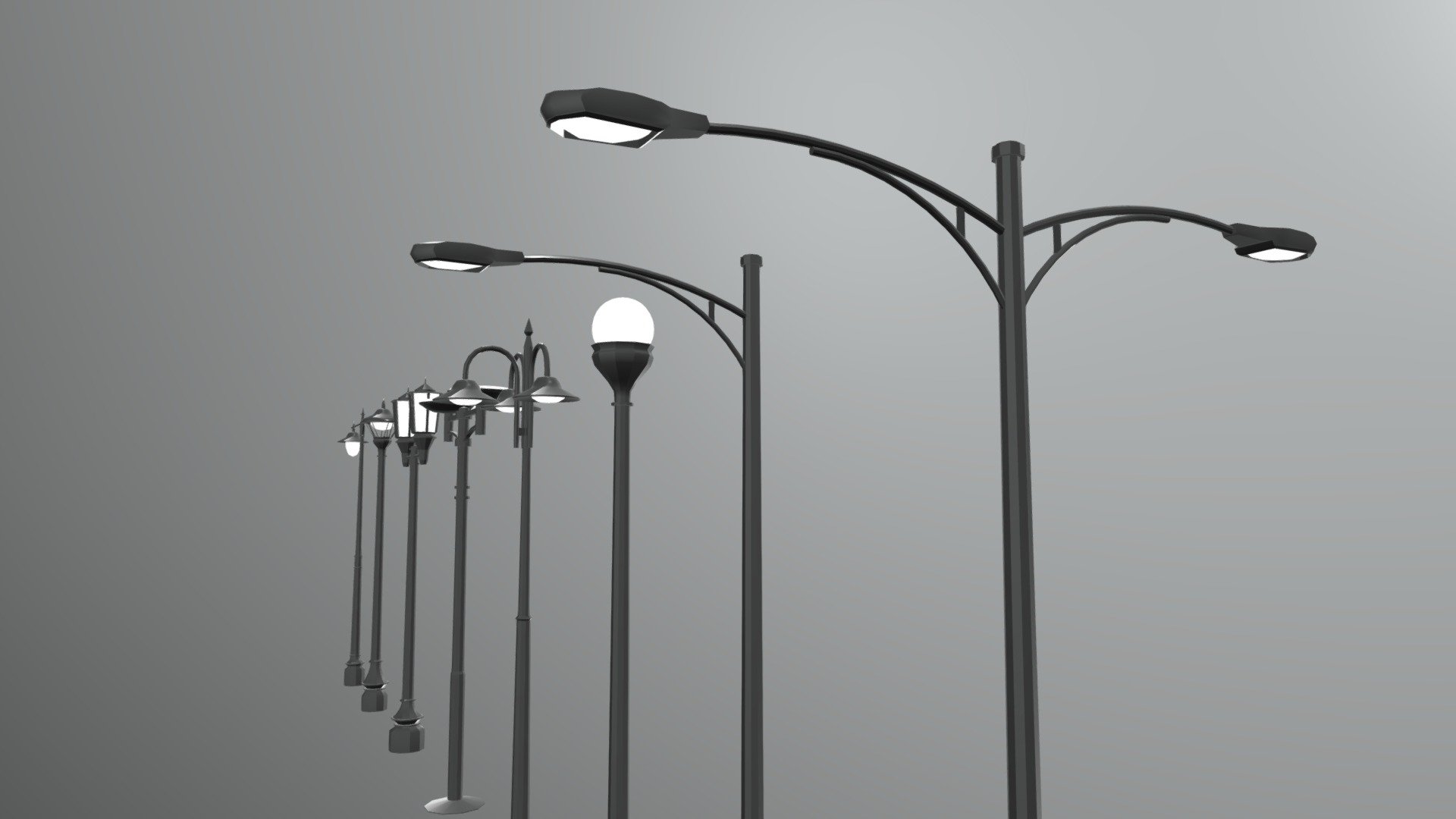Various Low-Poly Street Lights - Download Free 3D model by KMB3D (@kmb ...