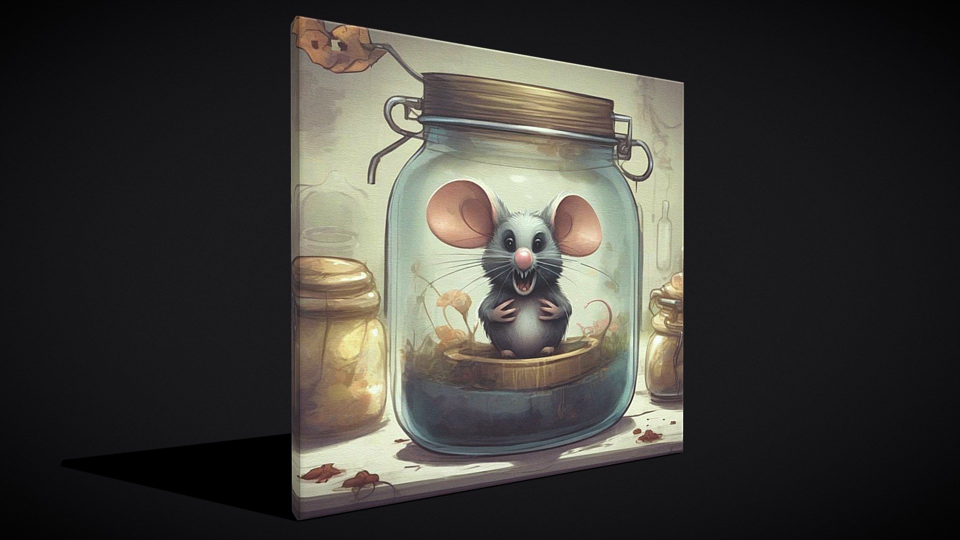 Mean Mouse in a Jar Painting - Buy Royalty Free 3D model by ...