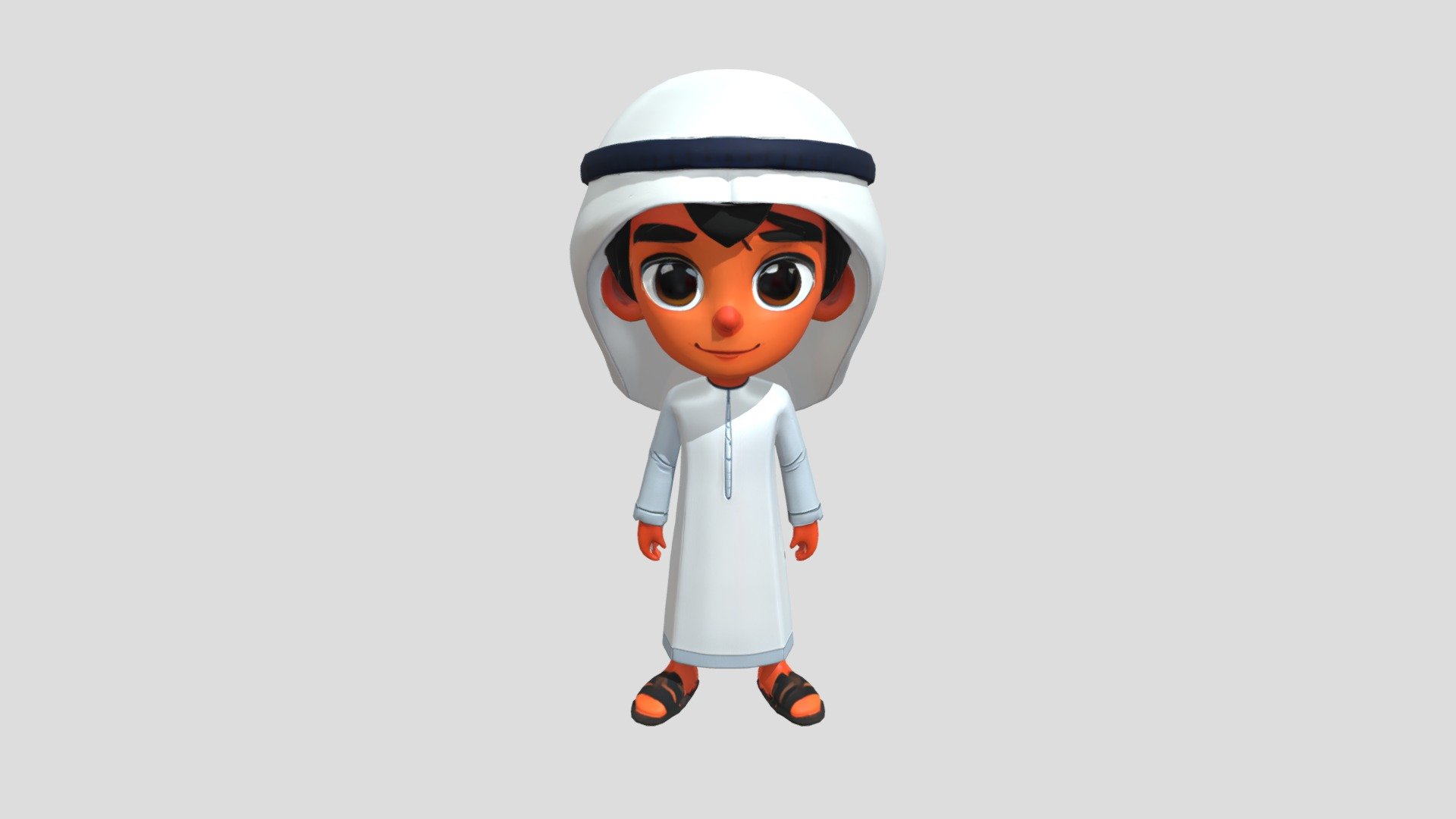 Cartoon Emarati child in traditional clothing - 3D model by hamanUX ...