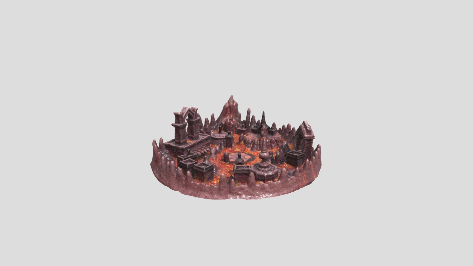 Fire lava location warcraft style lowpoly - Download Free 3D model by ...