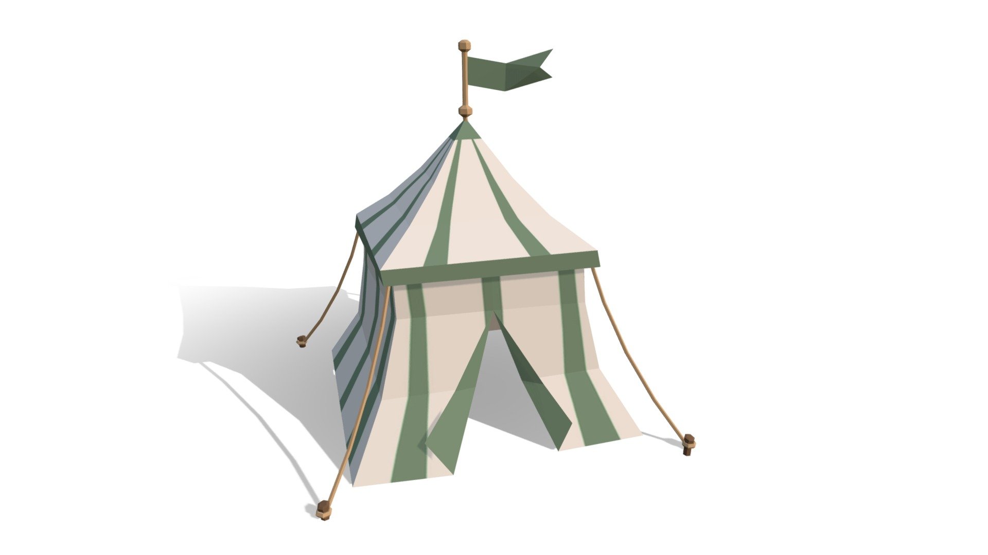 Green circus tent lowpoly - Download Free 3D model by Rachelle Ete ...