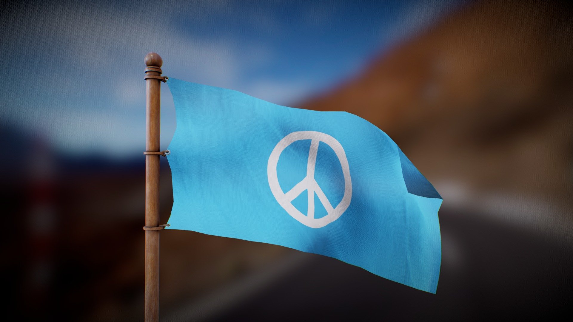 Flag of World Peace- Wind Animated Loop - Buy Royalty Free 3D model by ...
