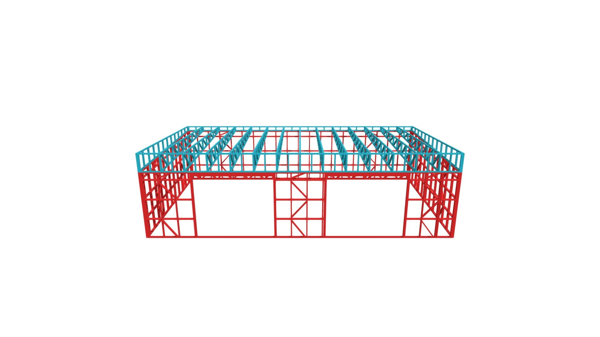 7m x 12m Shed, mono pitch - Download Free 3D model by Steel Frames ...