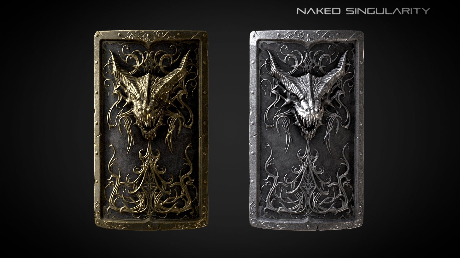 Dragon tower shield | Dark fantasy weapon - Buy Royalty Free 3D model ...