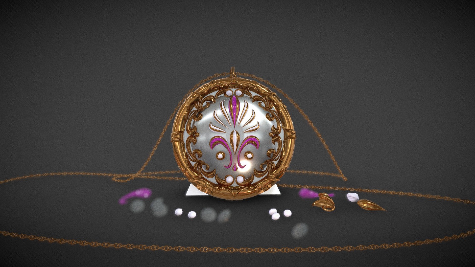 Designer Pendant with chain - Buy Royalty Free 3D model by wingstech.3d ...