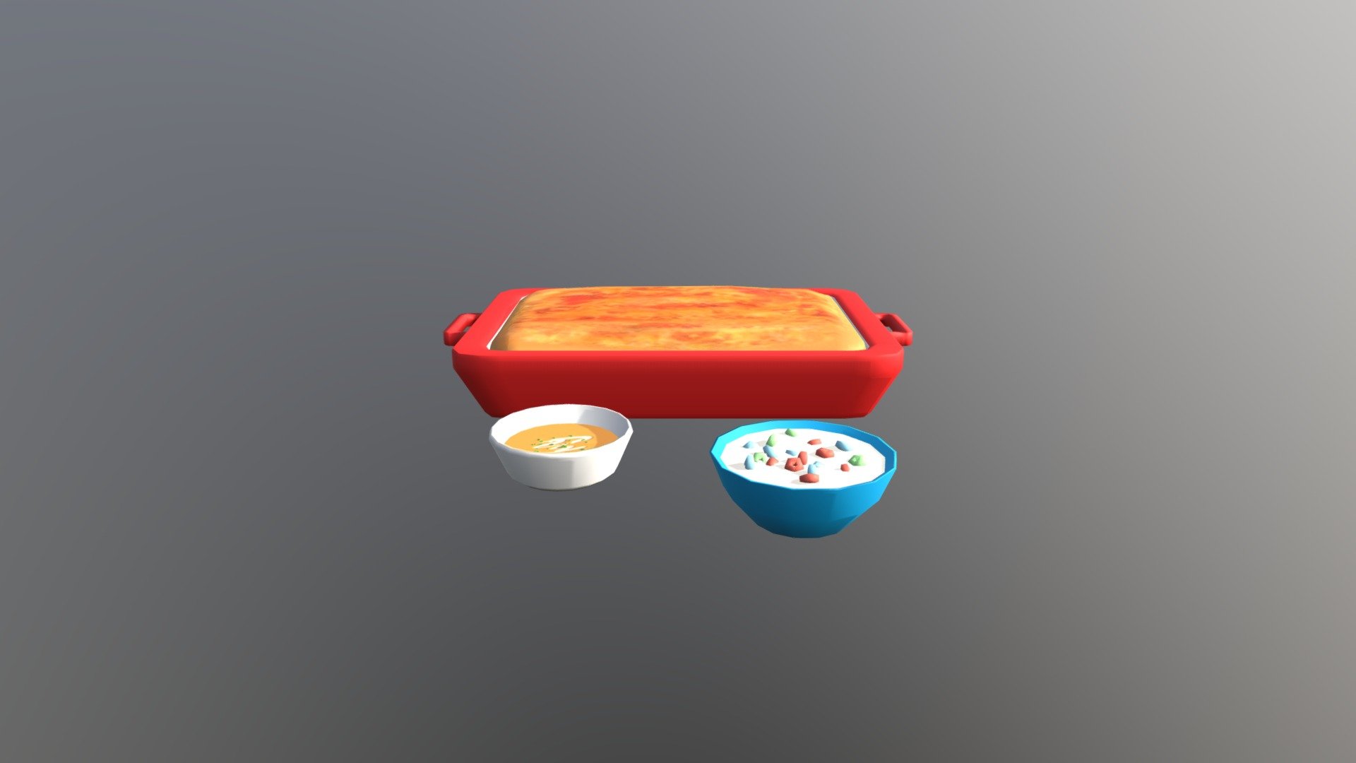 Low poly lasagne, soup and cereal - 3D model by TiagoDSP [11a1cf9 ...