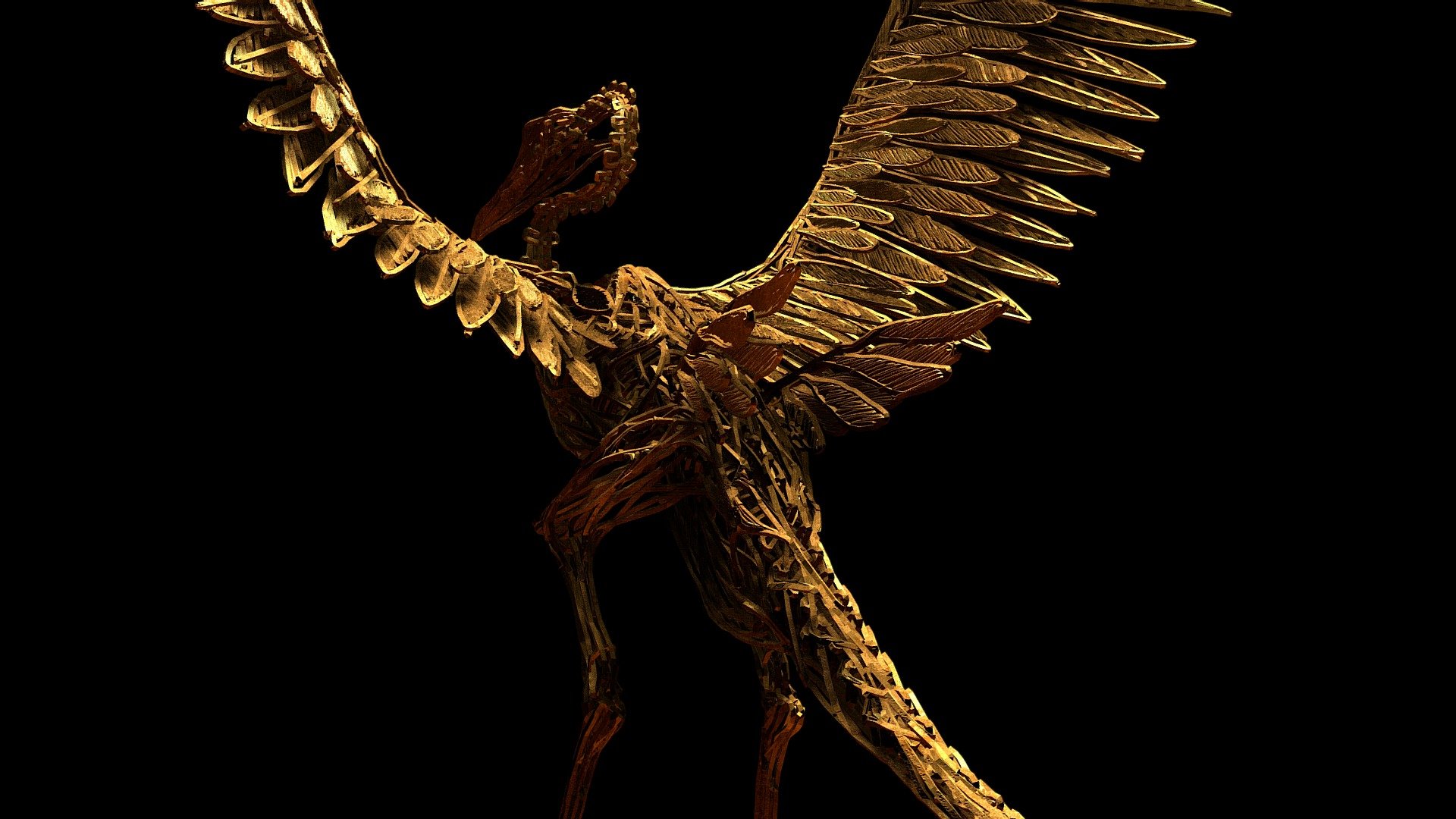 Astrape statue - gold - 3D model by sy-kim [11a3d79] - Sketchfab
