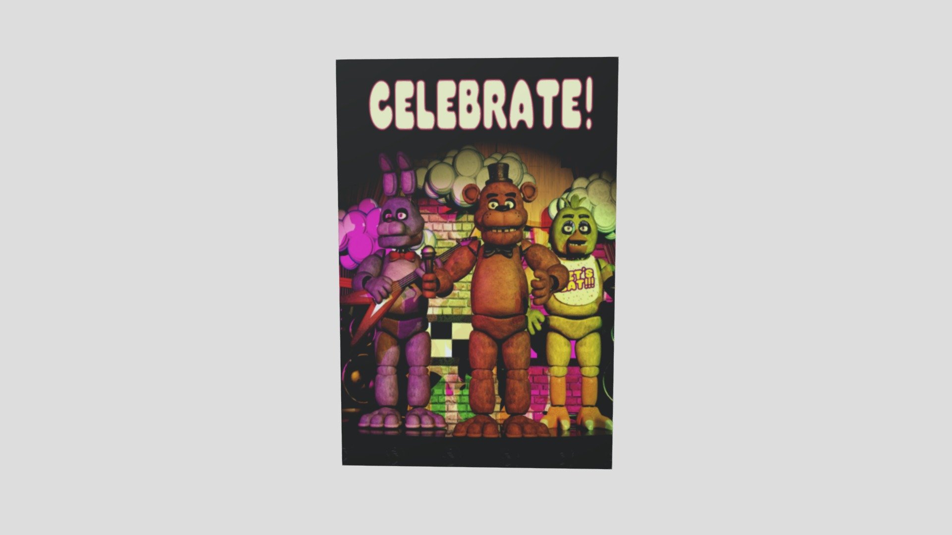 FNAF 1 Poster - Download Free 3D model by AlexPlays (@AlexPlaysRR) [11ac75e] - Sketchfab