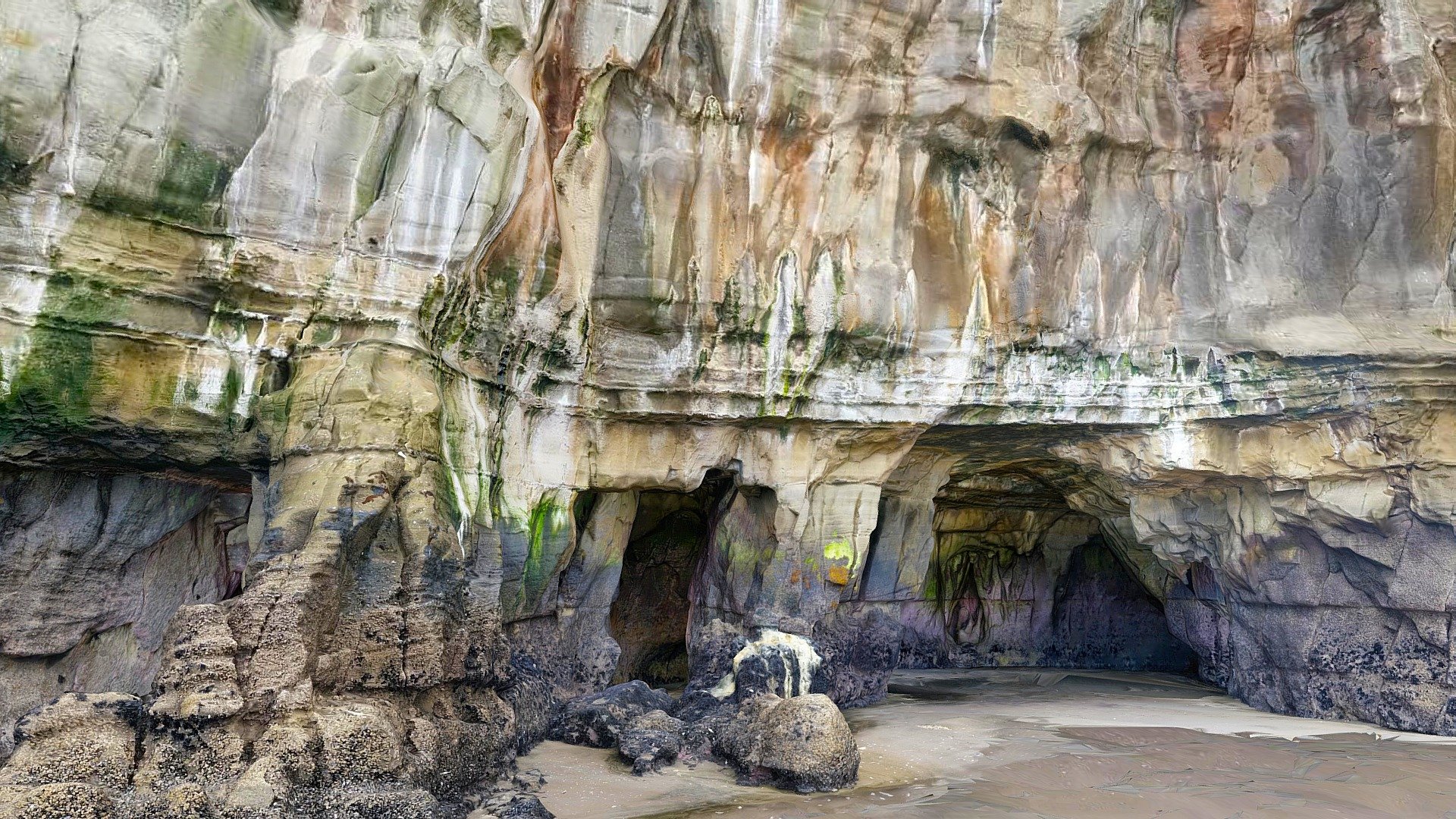 Sea cave at Muriwai - 3D model by b_nealie [11aedb4] - Sketchfab