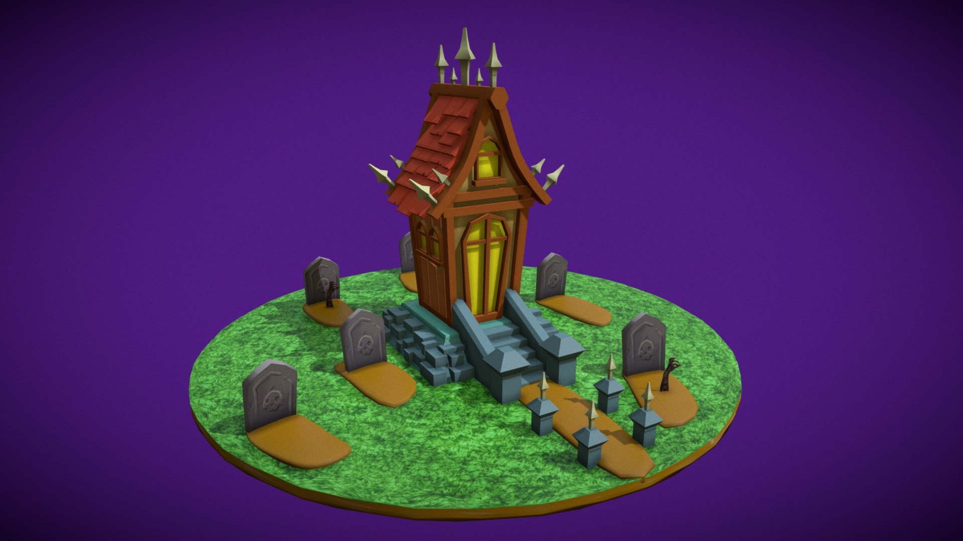 Stylized Graveyard of Death - Low Poly - Download Free 3D model by ...