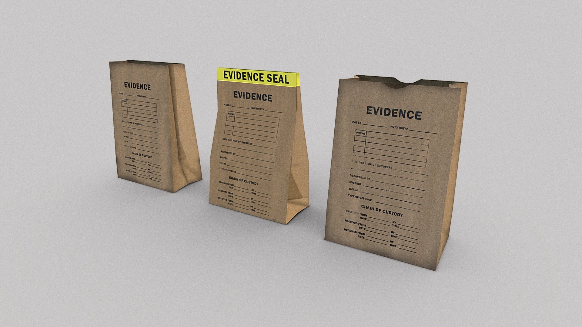 Evidence bags - Buy Royalty Free 3D model by Sousinho [11b290a ...