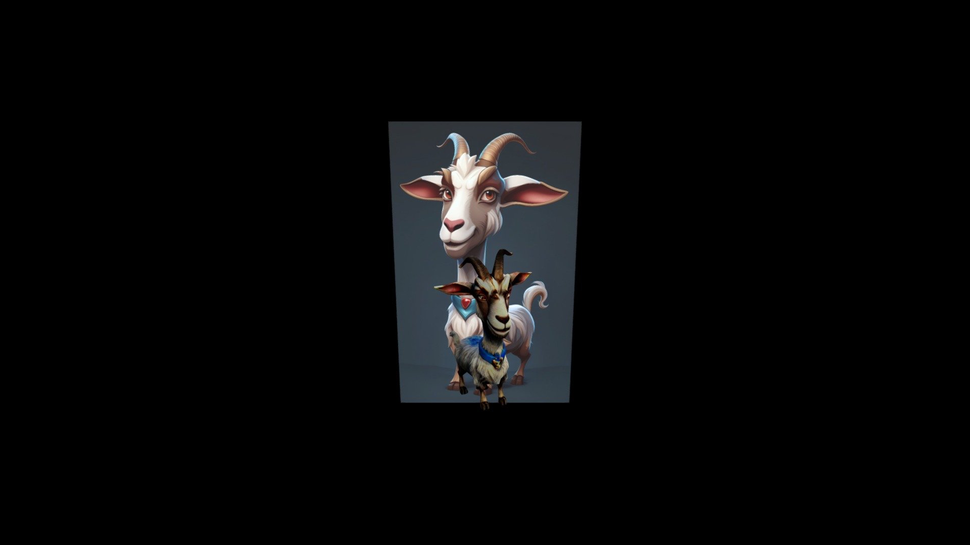 a cartoon goat wearing a blue coat and a blue ja - Download Free 3D ...