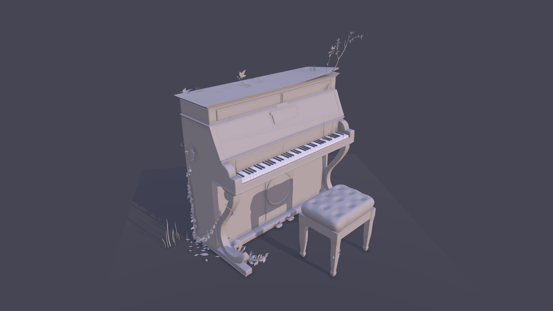 The Forgotten Piano - 3D model by anasugar [11cc842] - Sketchfab