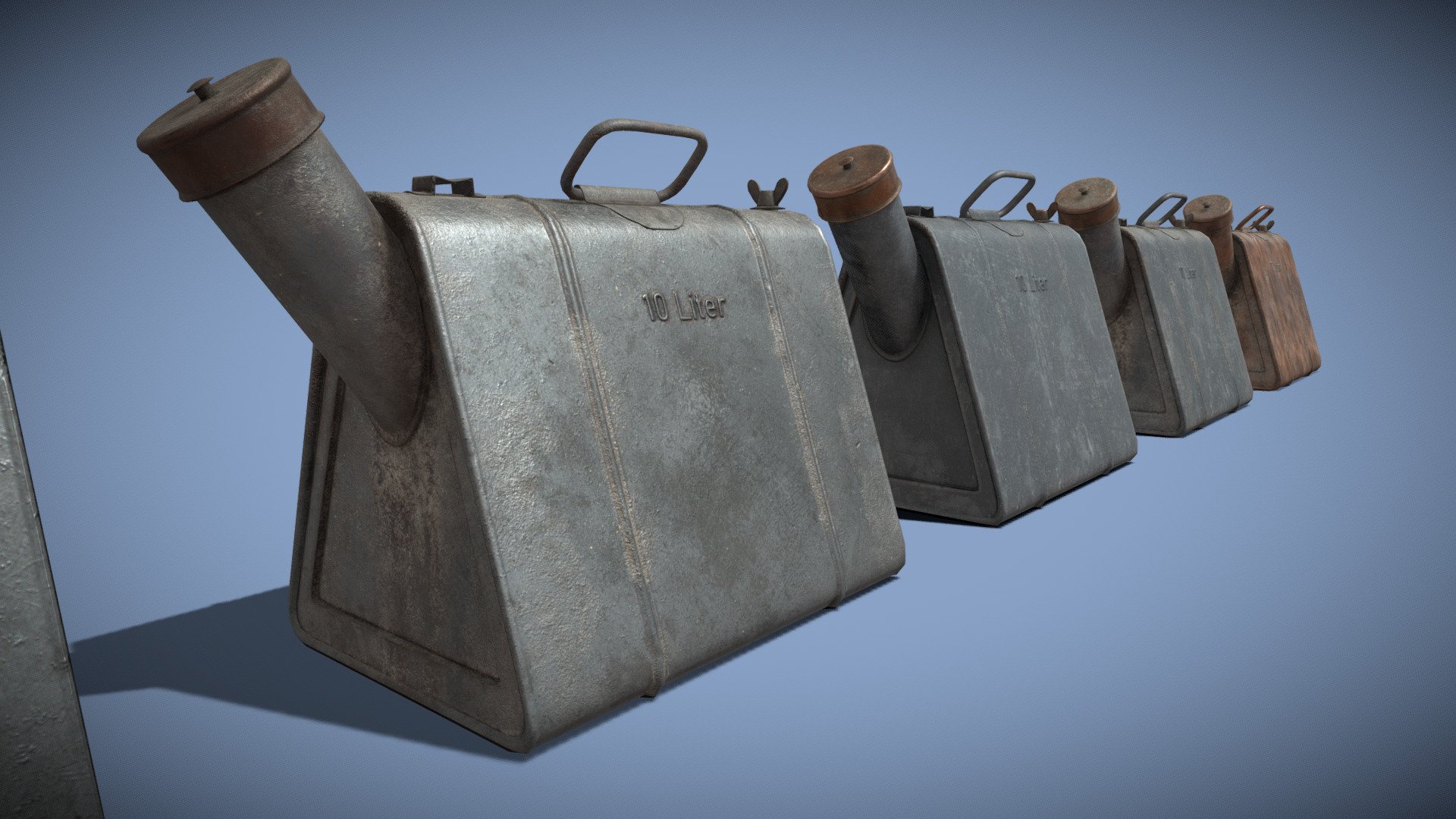 WW2 German Triangular 10 Liter Fuel Cans - Buy Royalty Free 3D model by ...