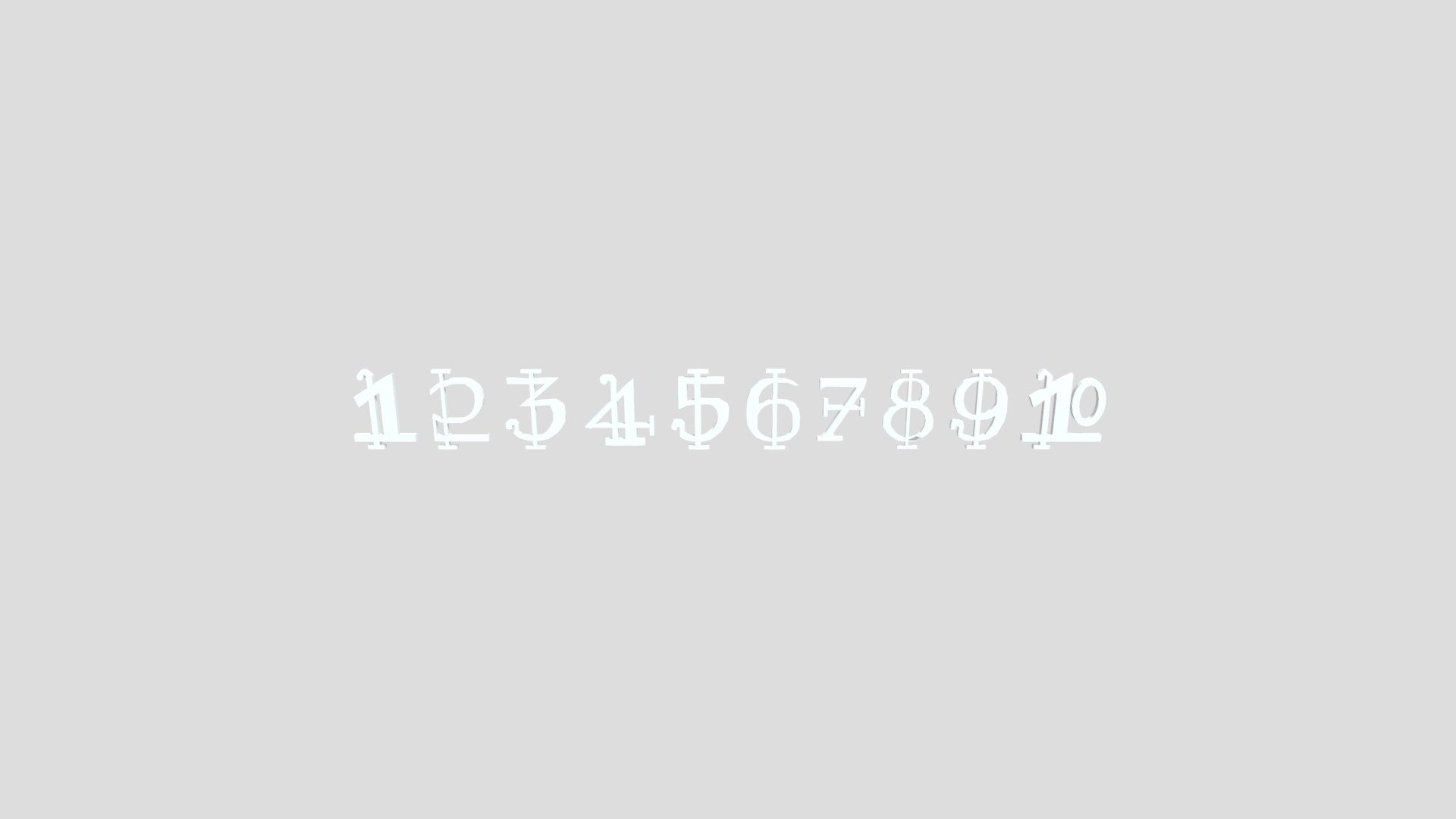 gothic numbers - Download Free 3D model by nikotz [11d3228] - Sketchfab