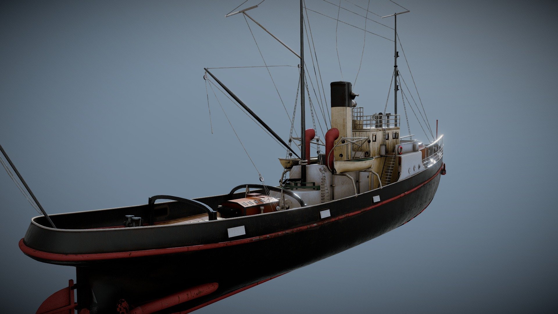 Steam Tug - Buy Royalty Free 3D model by cyberhirsch [11d3d88] - Sketchfab Store