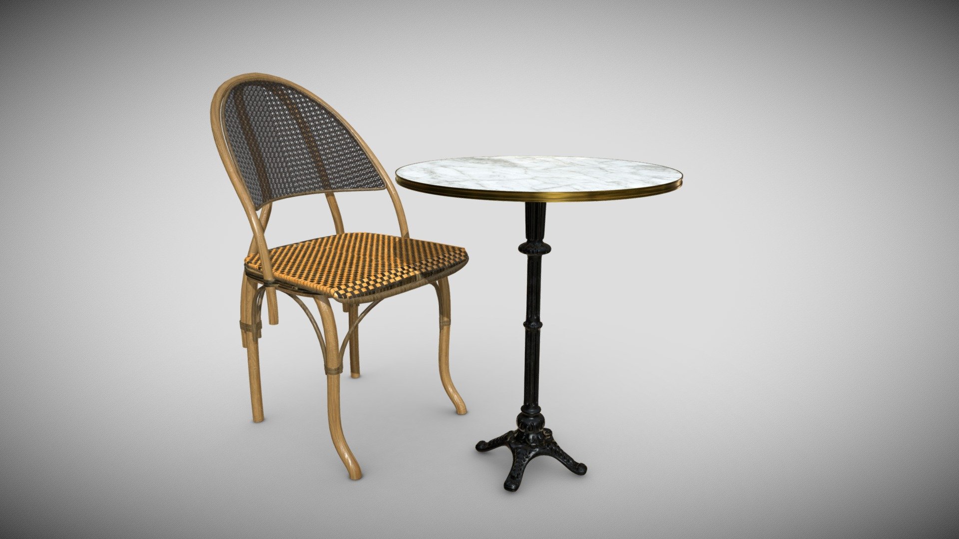 Bistrot table and chair - Download Free 3D model by IrisProcess ...