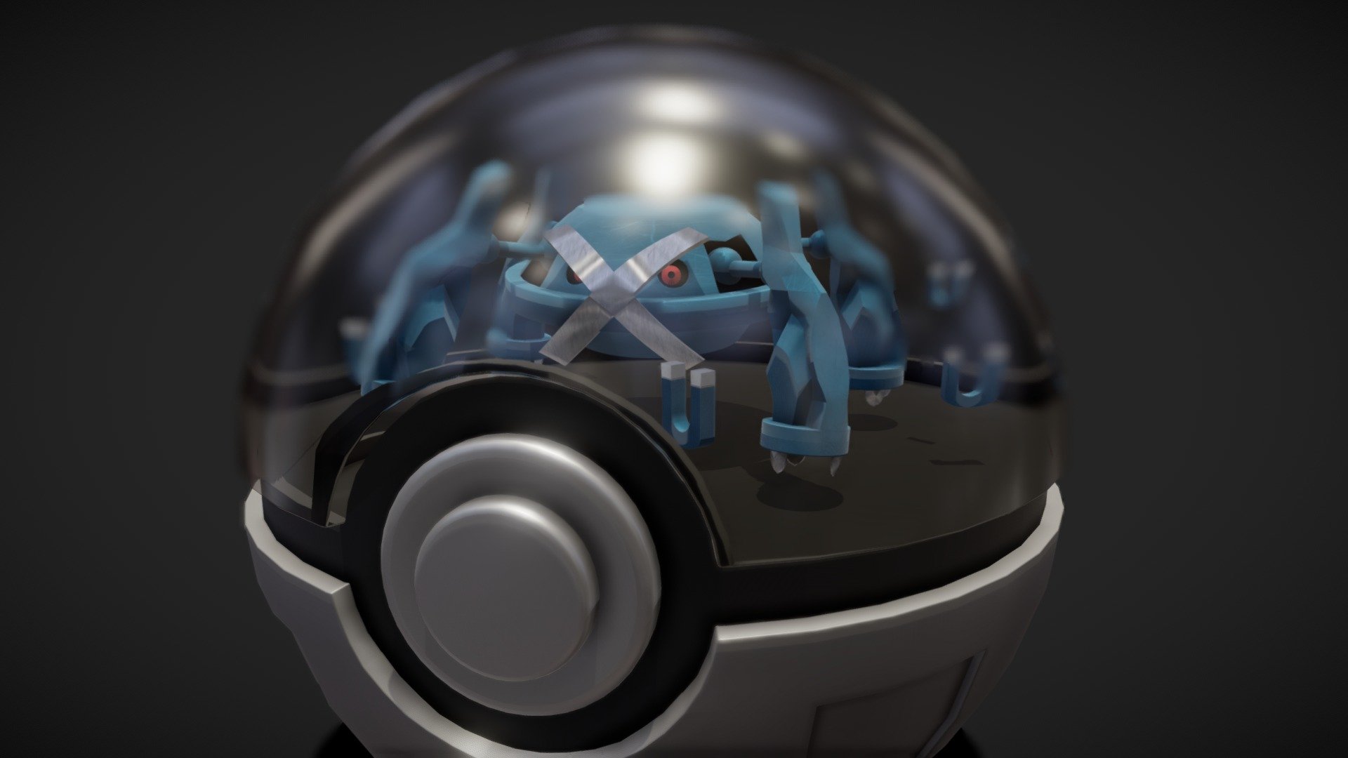 Metagross Glass Poke Ball - 3D model by Dylan (@DylanSpin) [11da423 ...