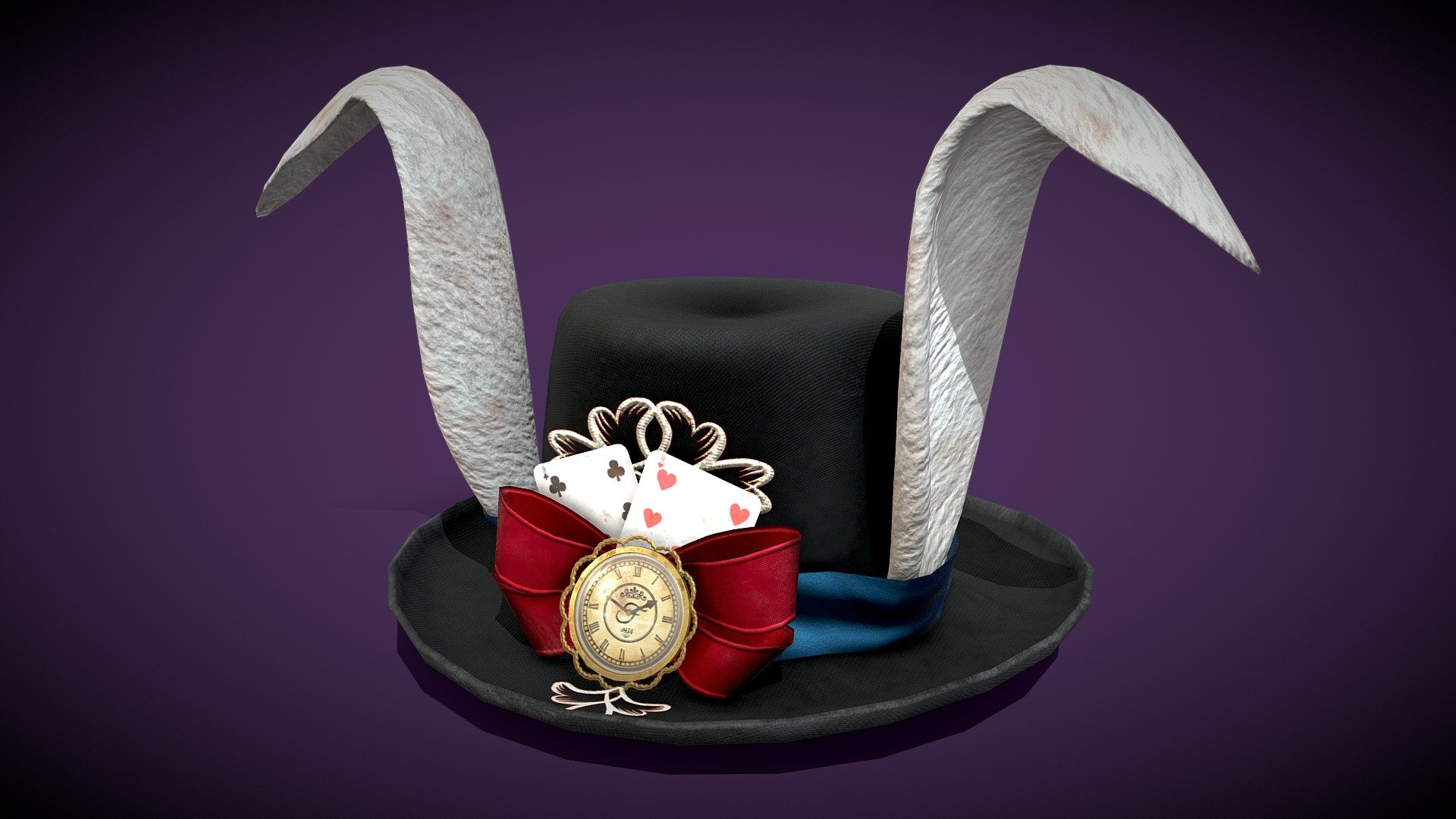 Alice In Wonderland Top Hat Mad Hatter Hat LP Buy Royalty Free 3D
