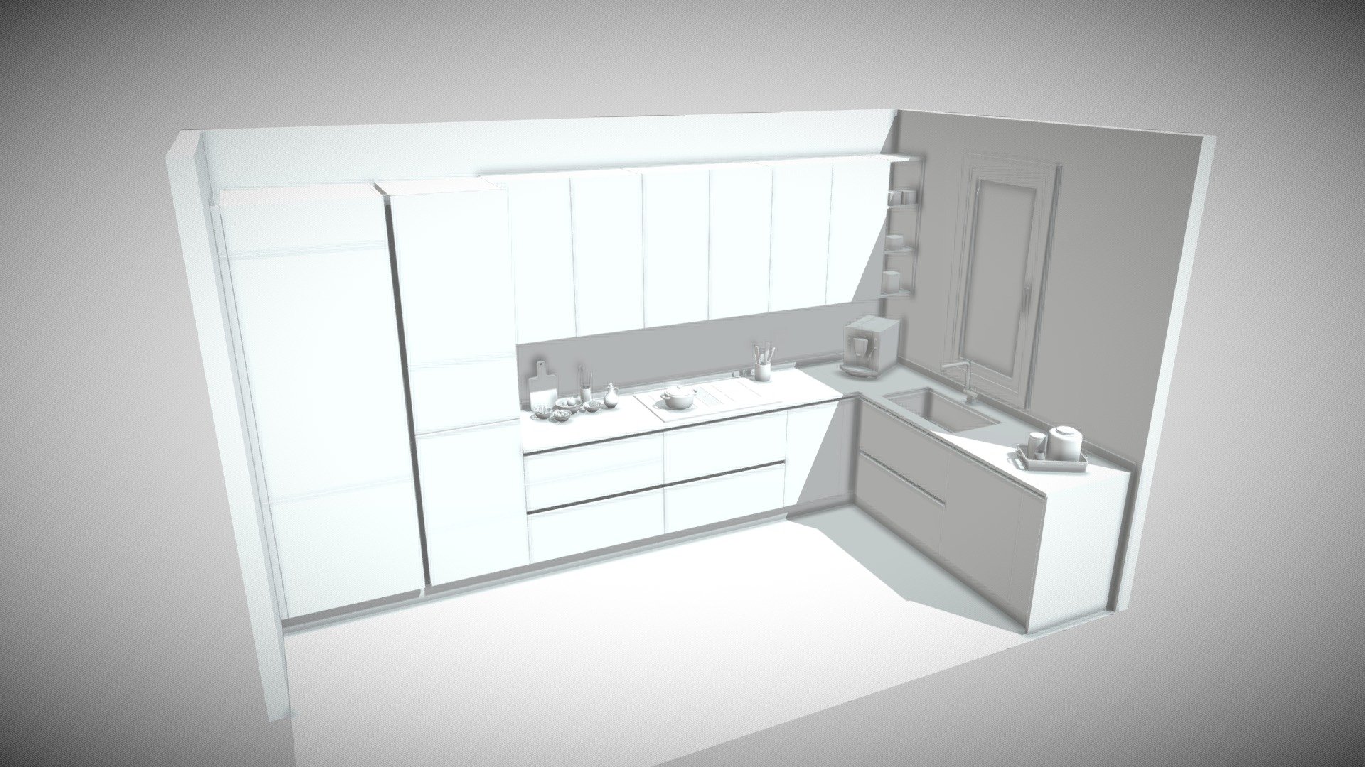 Wireframe - Kitchen 2101-23 - Download Free 3D model by baldoVReal ...