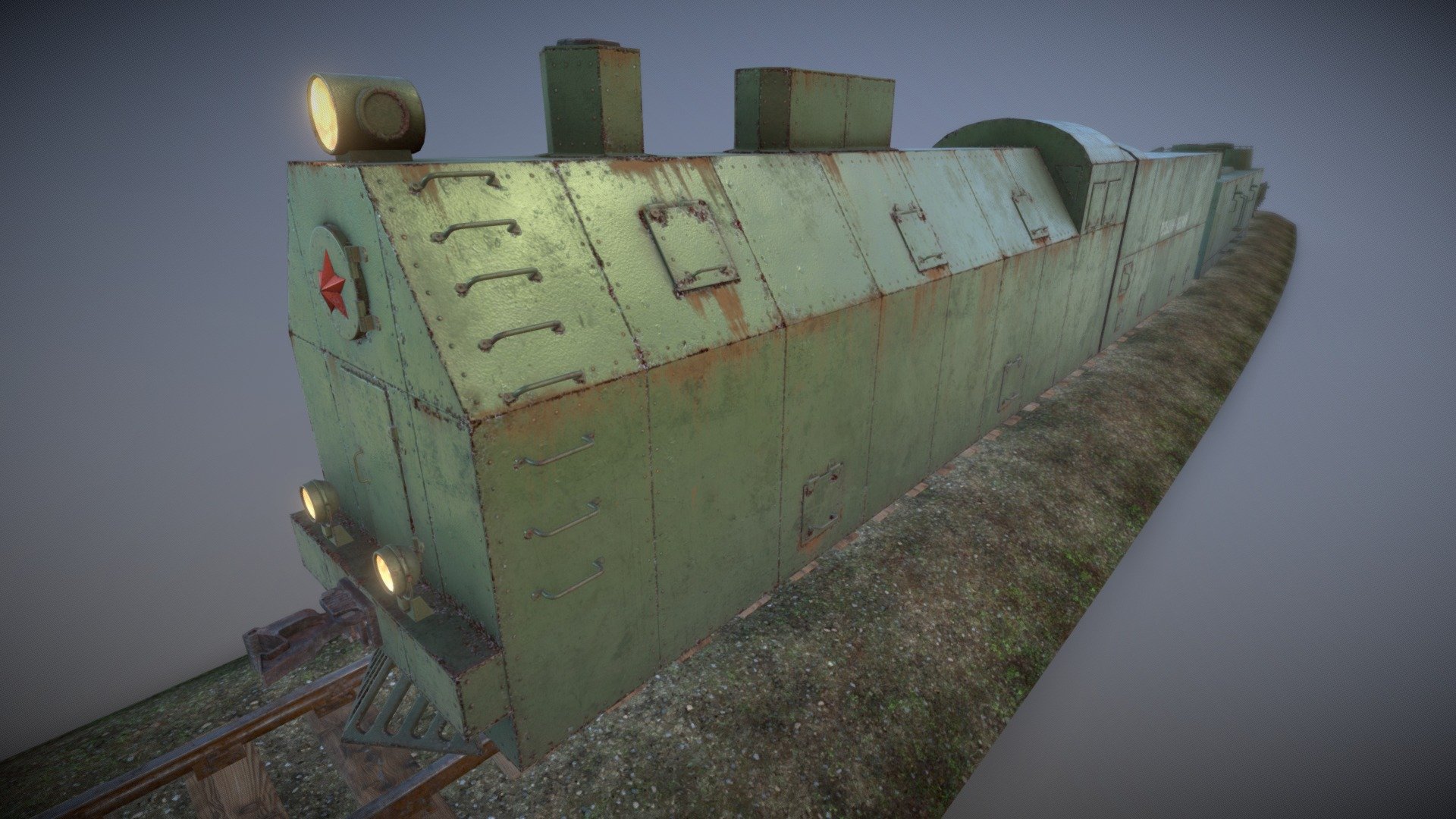 Armored Train №13, "Tula worker" - 3D model by Ramzein [11e2124 ...