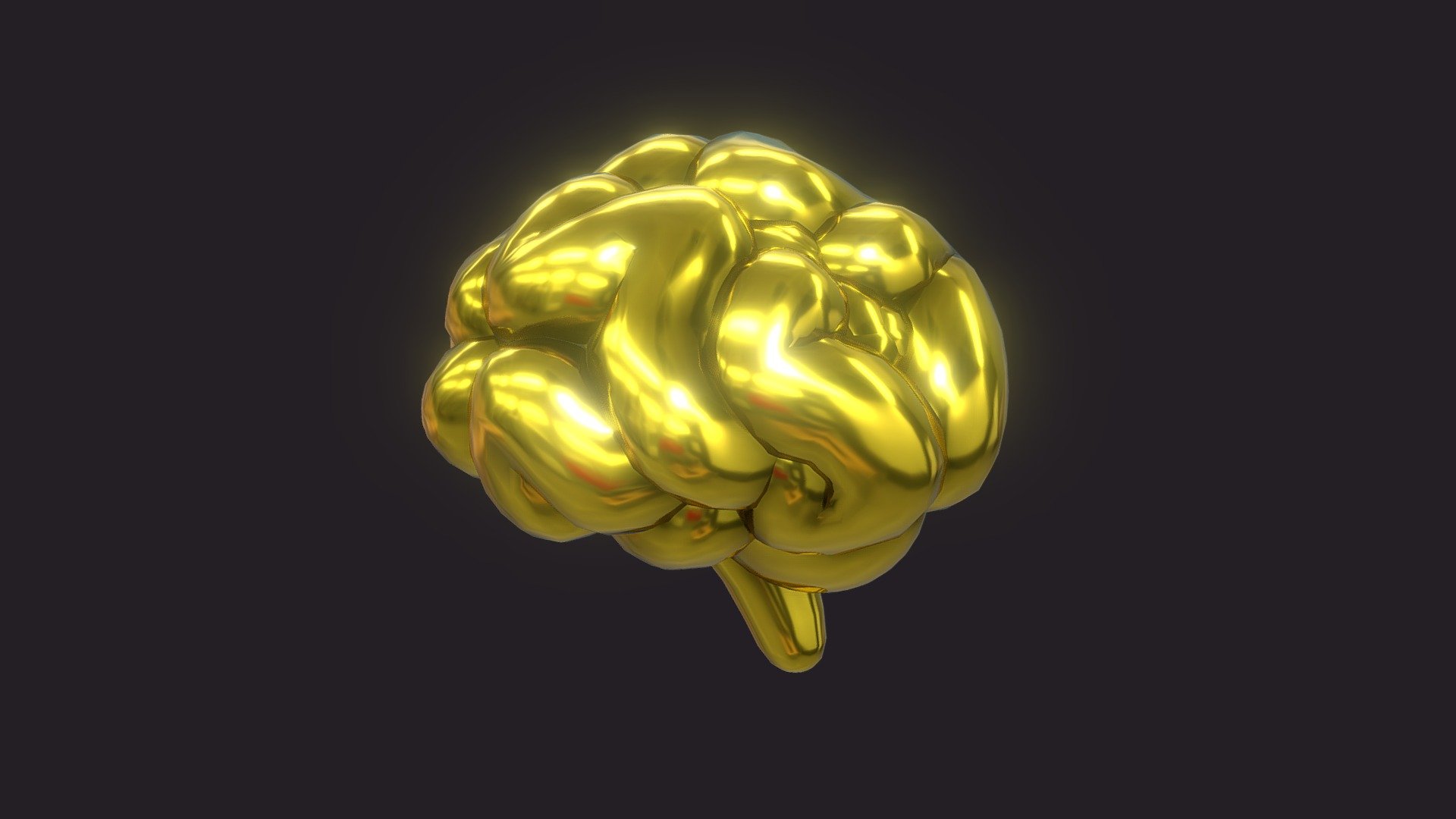 Golden Brain - Buy Royalty Free 3D model by tkkjee [11e6cba ...