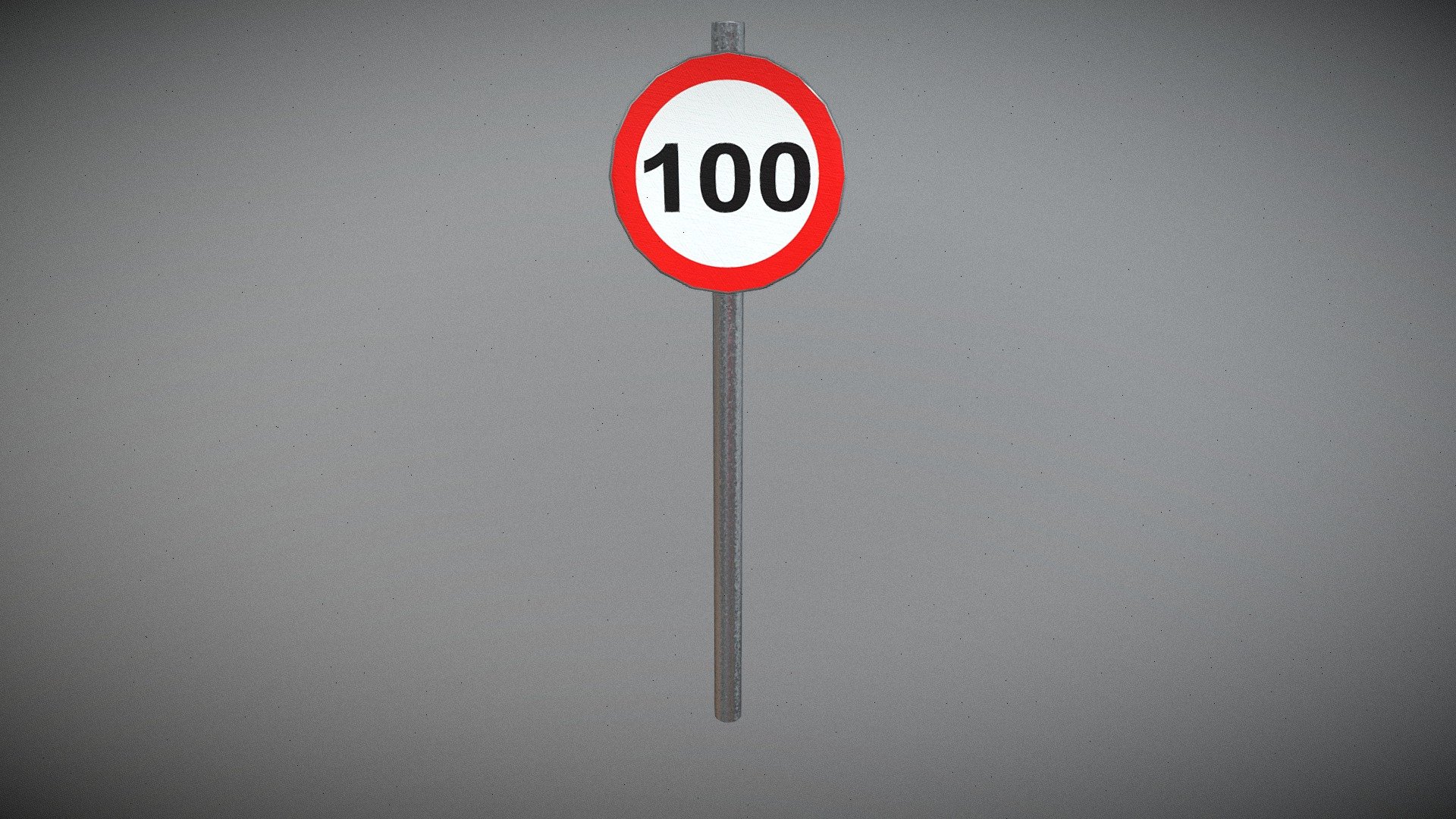 Maximum speed 100 traffic sign - Download Free 3D model by Dudzy ...