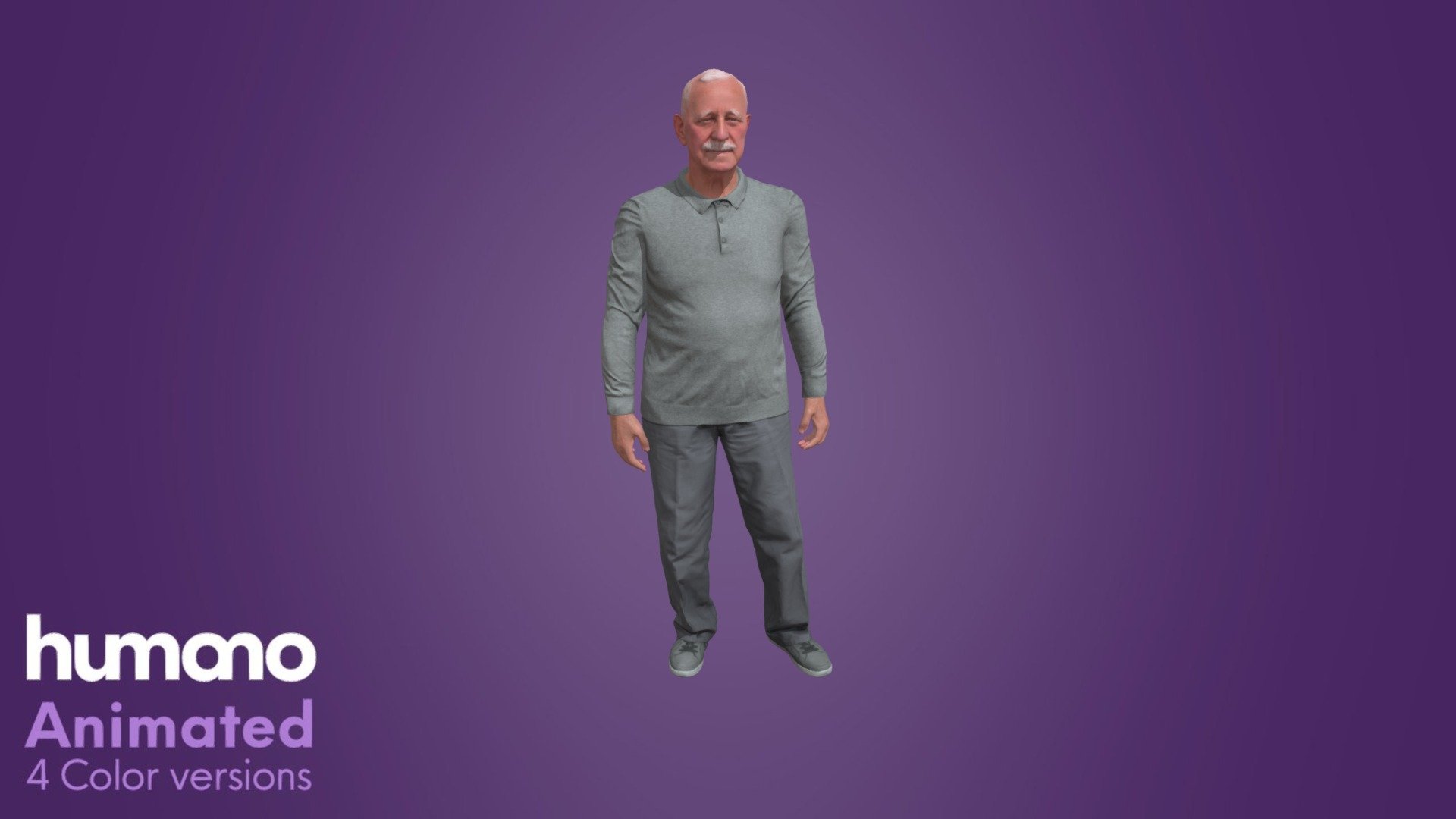Animated Senior Man Standing talking 0199-ST5 - Buy Royalty Free 3D ...