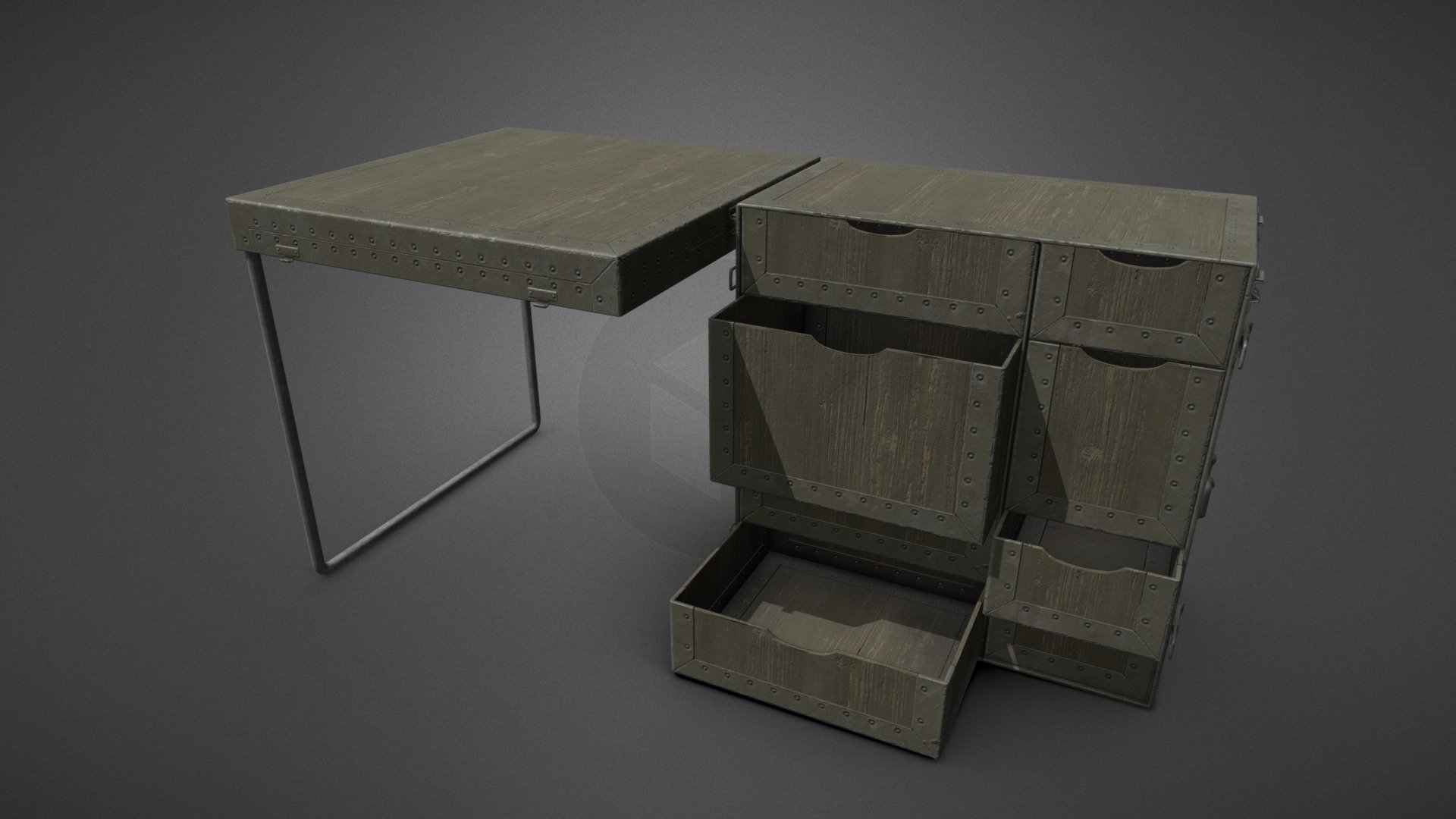Portable Military Field Desk - Buy Royalty Free 3D model by Ringtail ...
