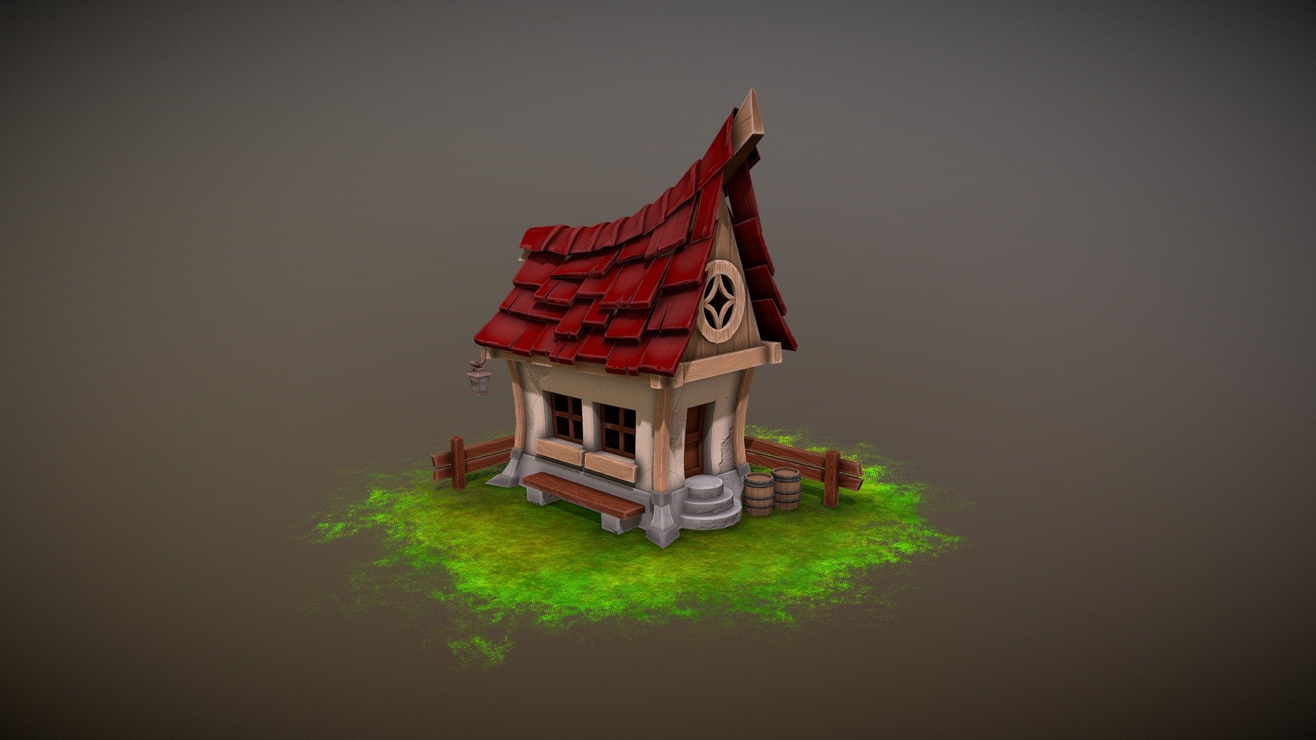 Stylized house - 3D model by Diana_Sem (@OrangeGirl) [1201a8f] - Sketchfab