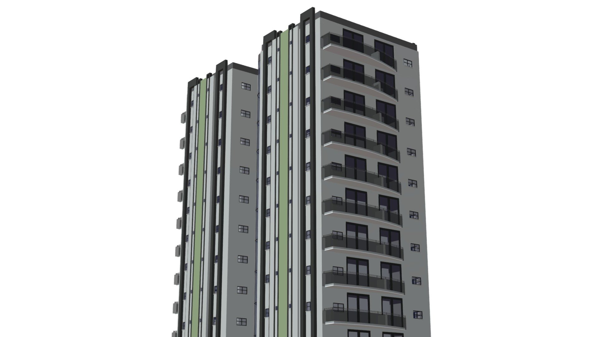 residential complex modern apartment building - Download Free 3D model ...