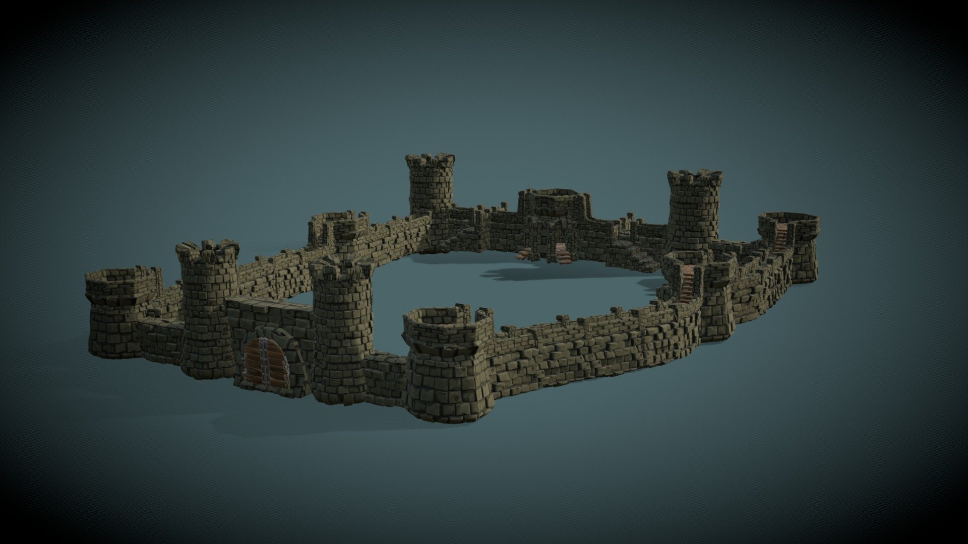 Stylized Castle (build with my modular set) - Buy Royalty Free 3D model ...