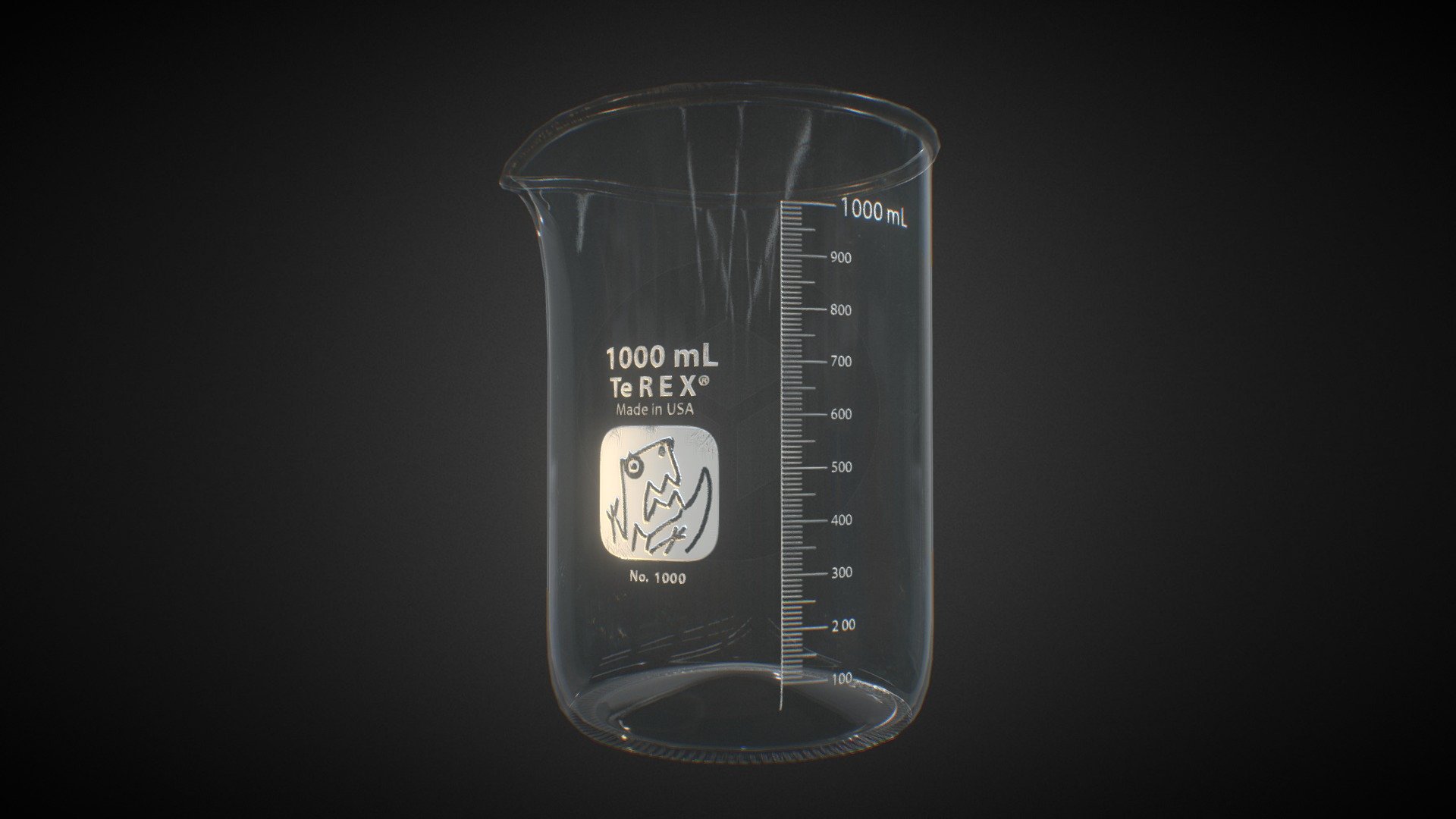 TeREX 1000mL Beaker - 3D model by Esprite [121cf2f] - Sketchfab