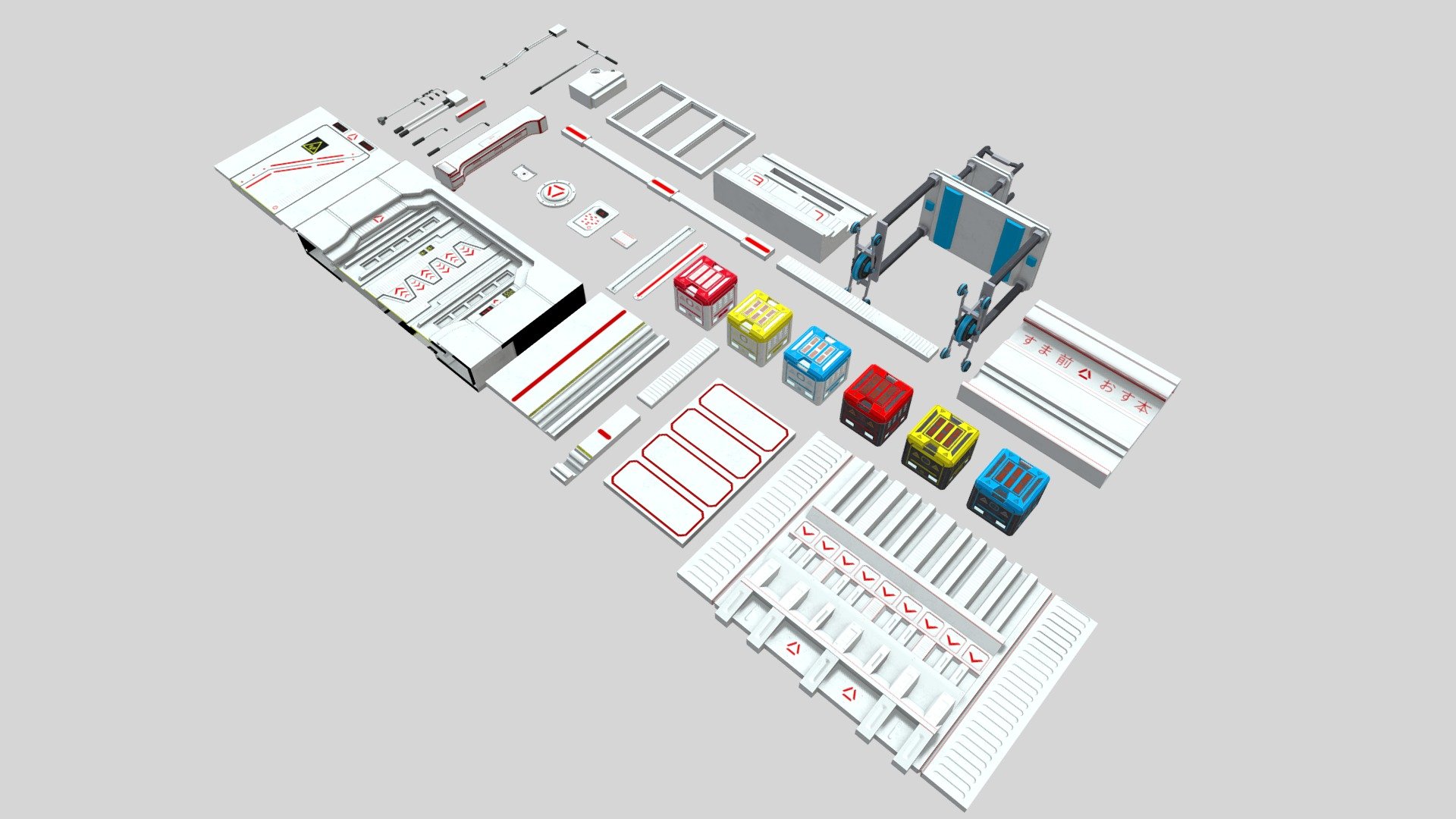 Sci-Fi Futuristic Spaceship Modular Pack - Buy Royalty Free 3D model by ...