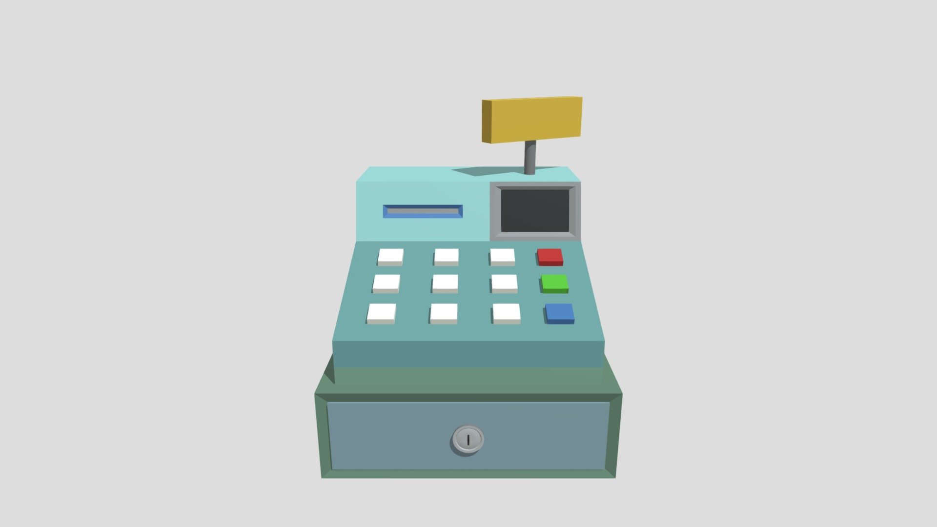 Simple cash register - 3D model by Liyoi [1235587] - Sketchfab