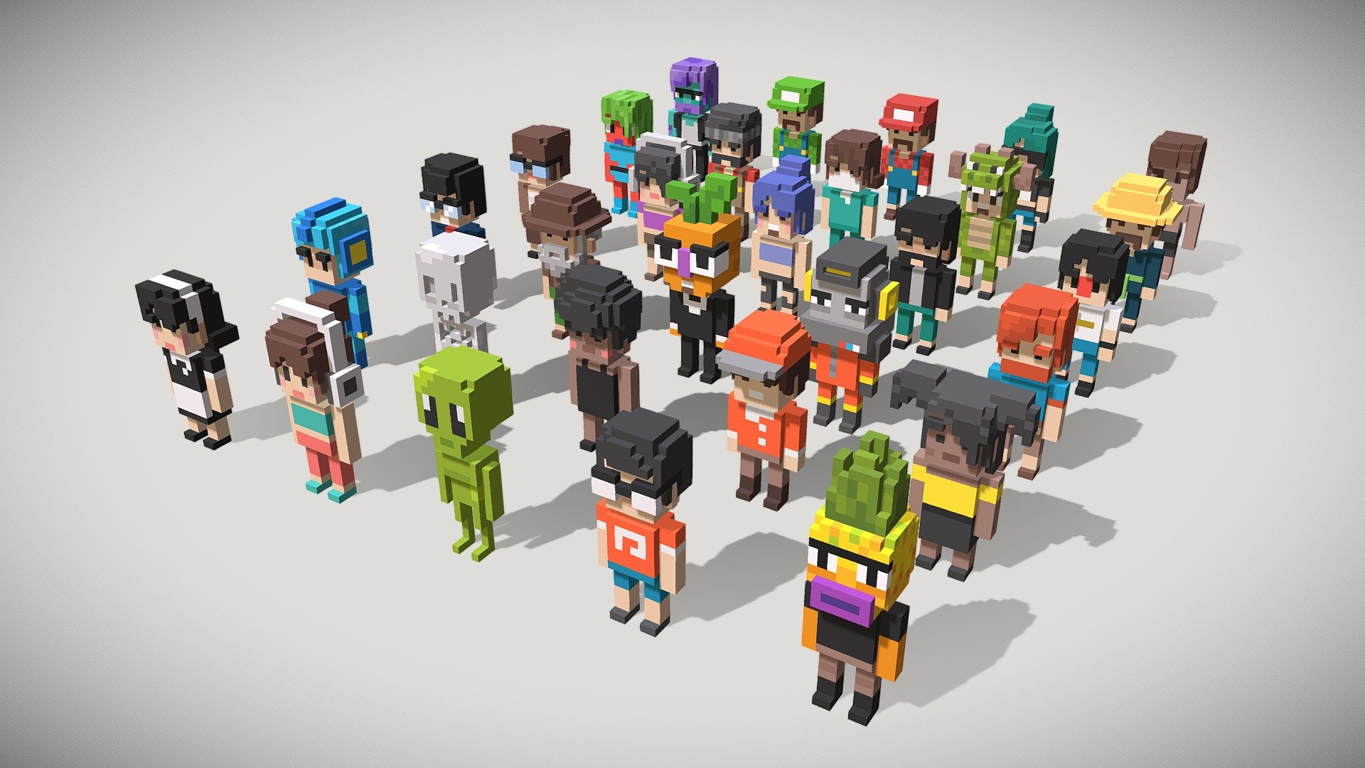 Little People In Voxel V2 - Voxel Characters - Buy Royalty Free 3D ...