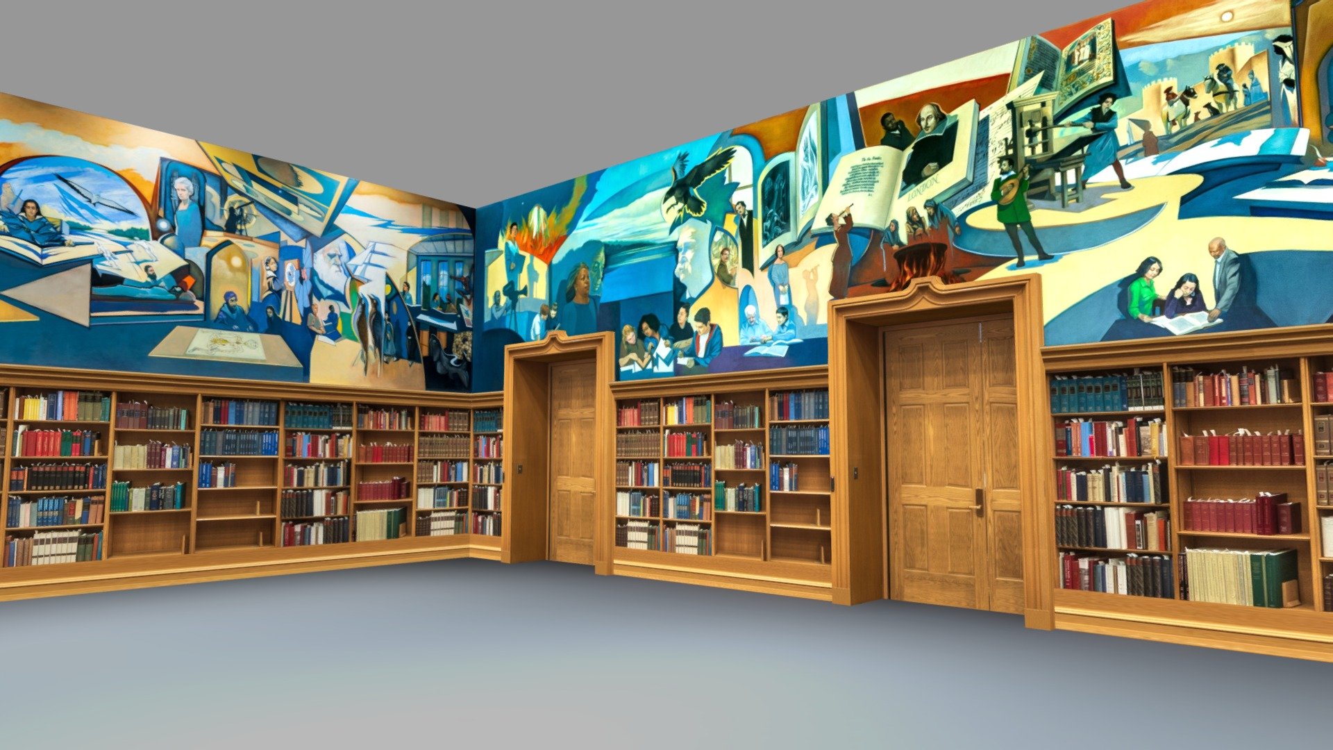 Lilly Library murals by Ralph Gilbert - 3D model by Glenn Gunhouse ...