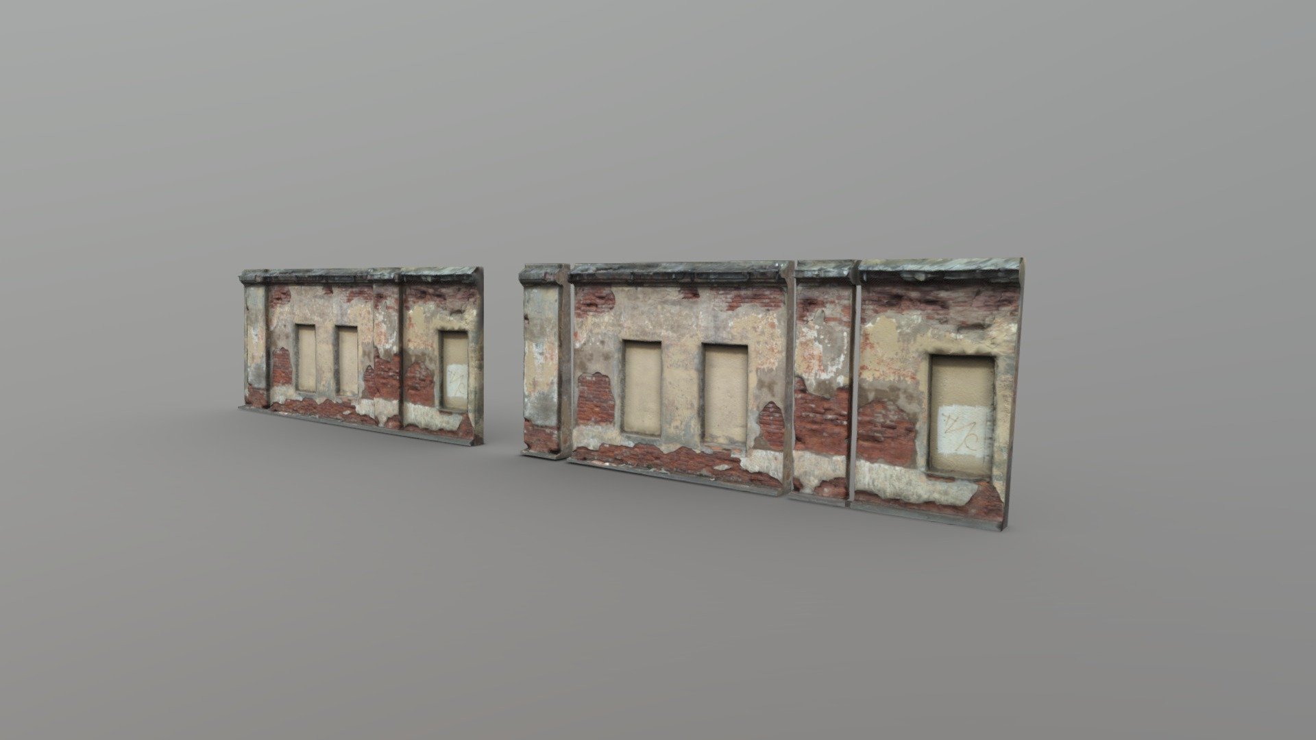 Modular Broken Brick Wall - Download Free 3D model by Zende [1244505 ...