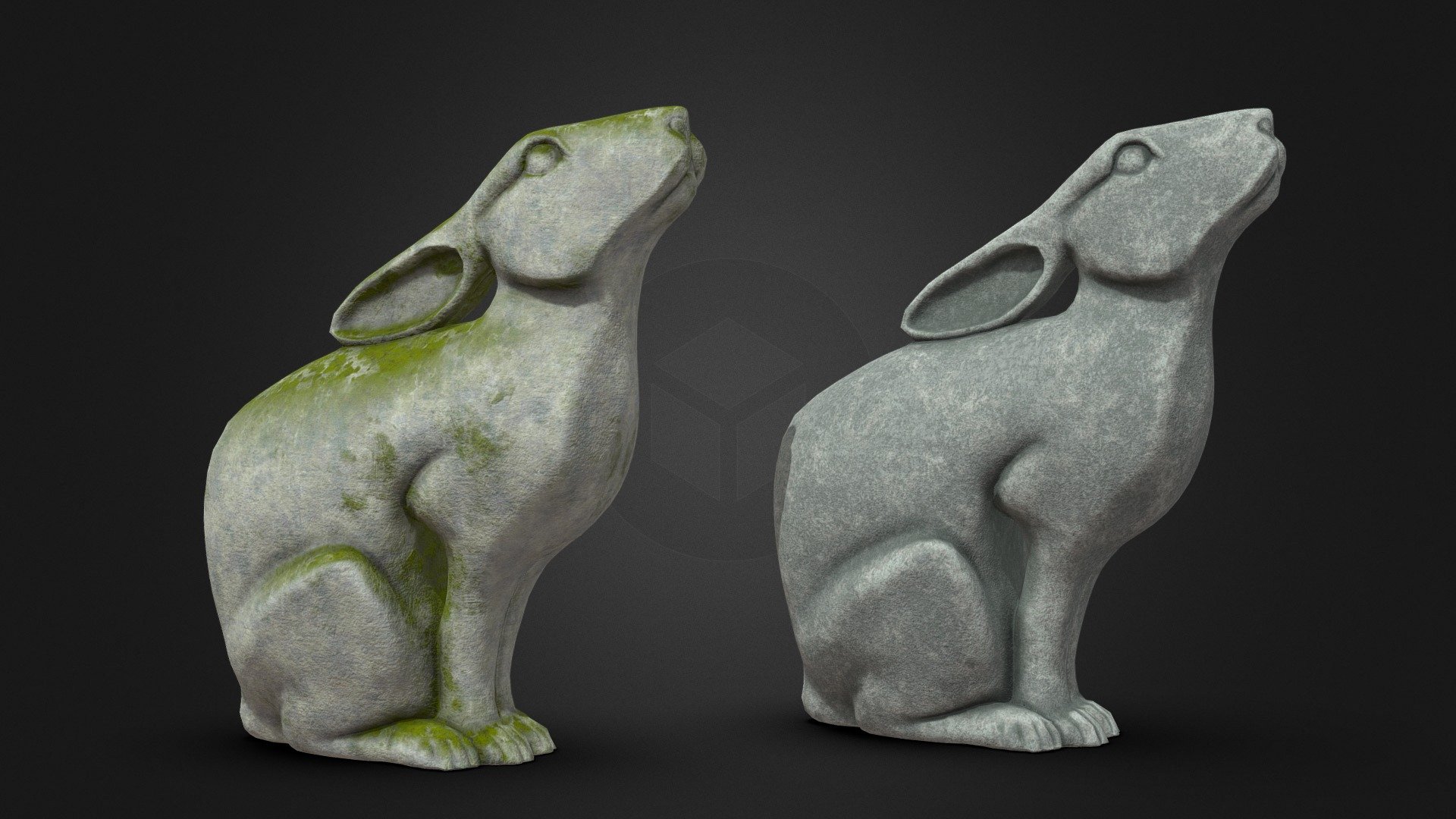 Rabbit stone statues - 3D model by Eleanie [1251419] - Sketchfab
