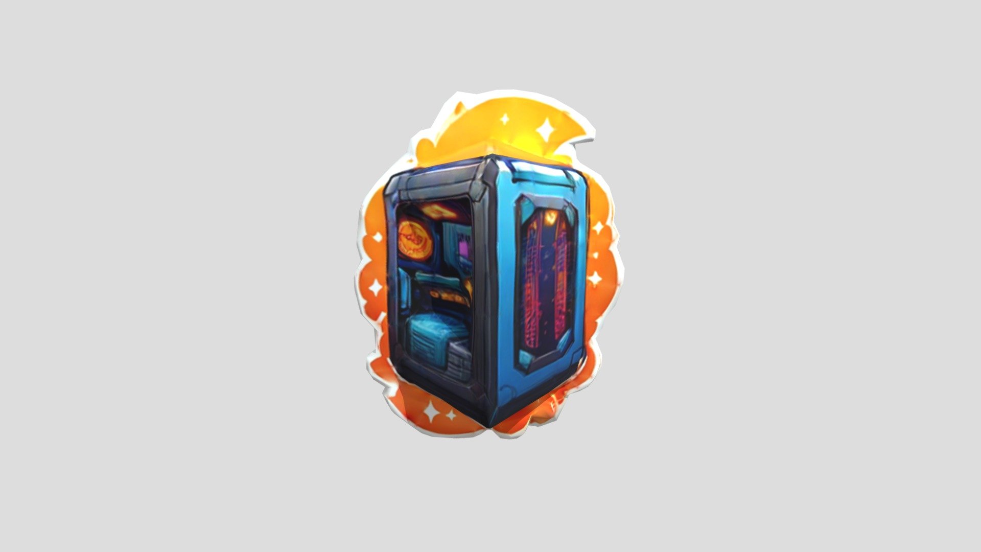 A cartoon-style poster of a futuristic computer - Download Free 3D ...