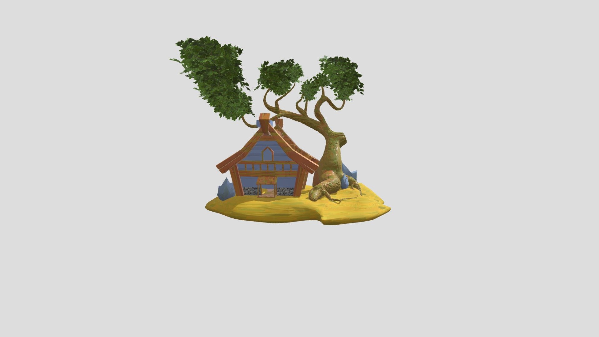 hut&tree - 3D model by tyulekbaevafarida [125311a] - Sketchfab