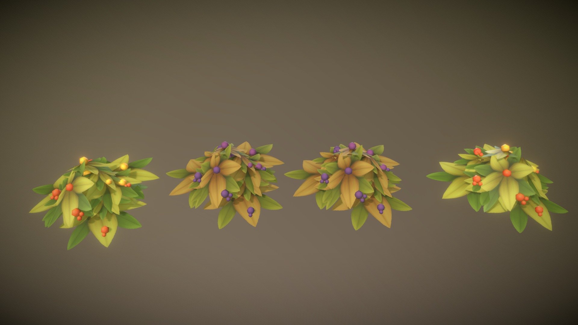Berry Bushes - 3D model by Dakalo [1264f28] - Sketchfab