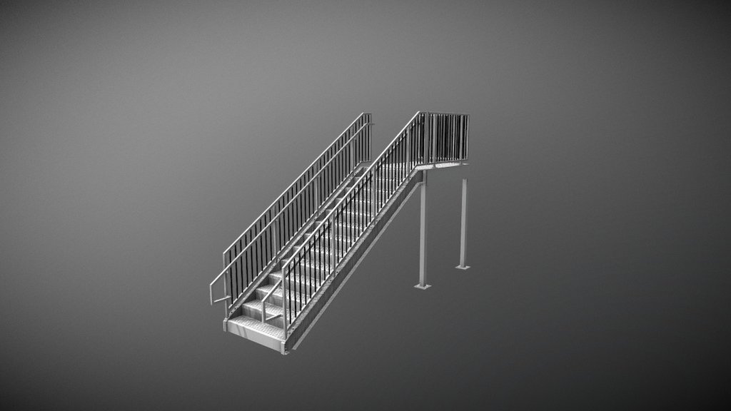 8 foot commercial stairs - 2 - 3D model by sixaxis [126ab32] - Sketchfab