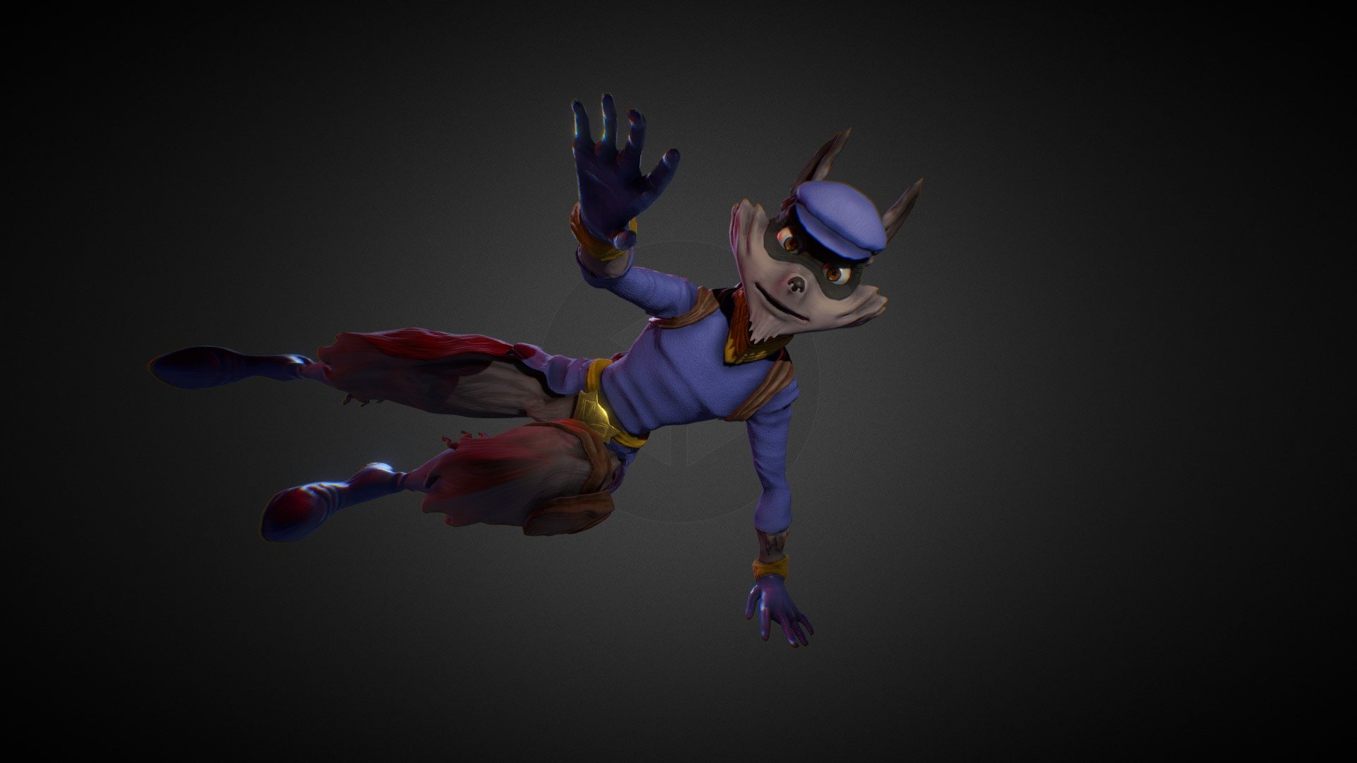 Sly cooper jumping a wall - 3D model by GumboWombo [126d1f8] - Sketchfab