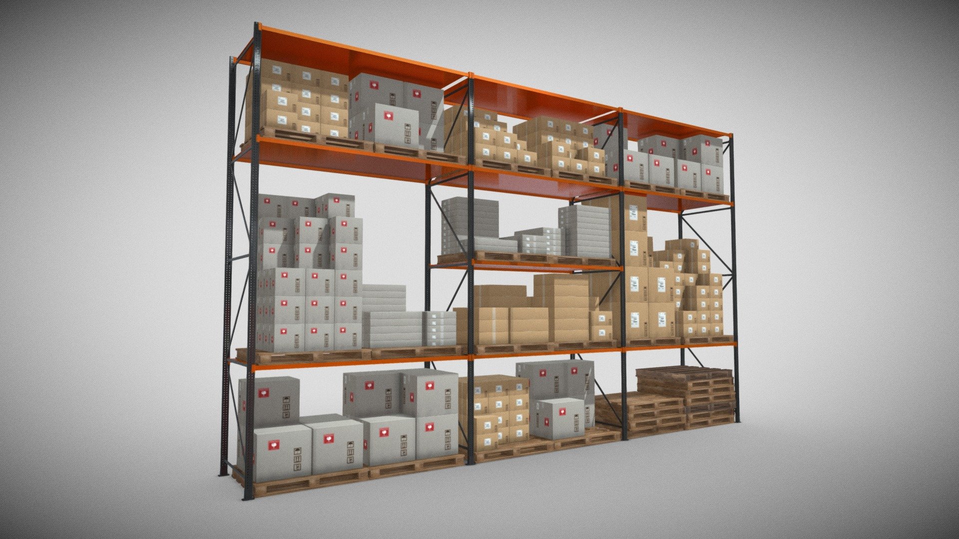 Warehouse Rack 3D model - 3D model by nvere [126eb7e] - Sketchfab
